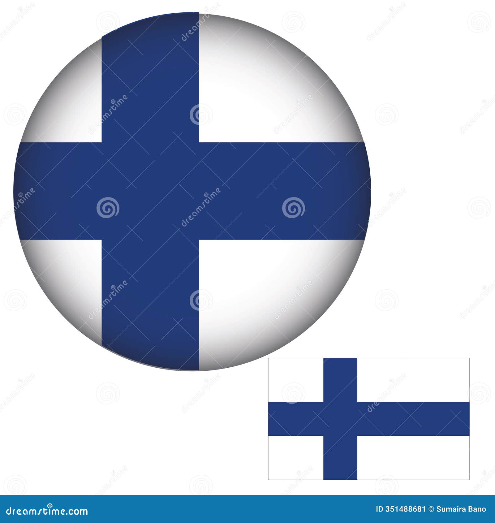 Finland Flag Round Shape stock vector. Illustration of nationality ...