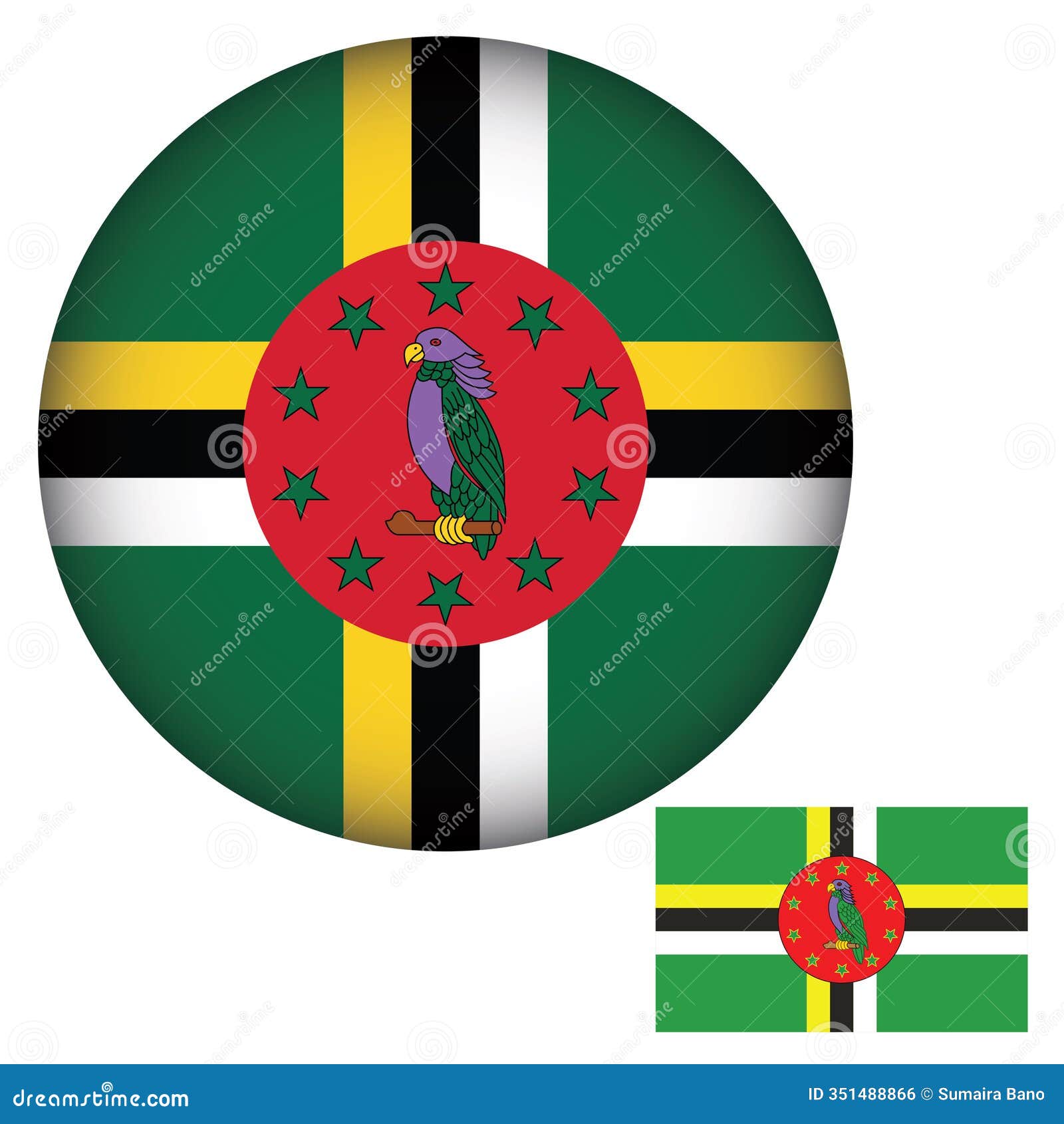 Dominica Flag. 3D Waving Flag Design. The National Symbol Of Dominica ...