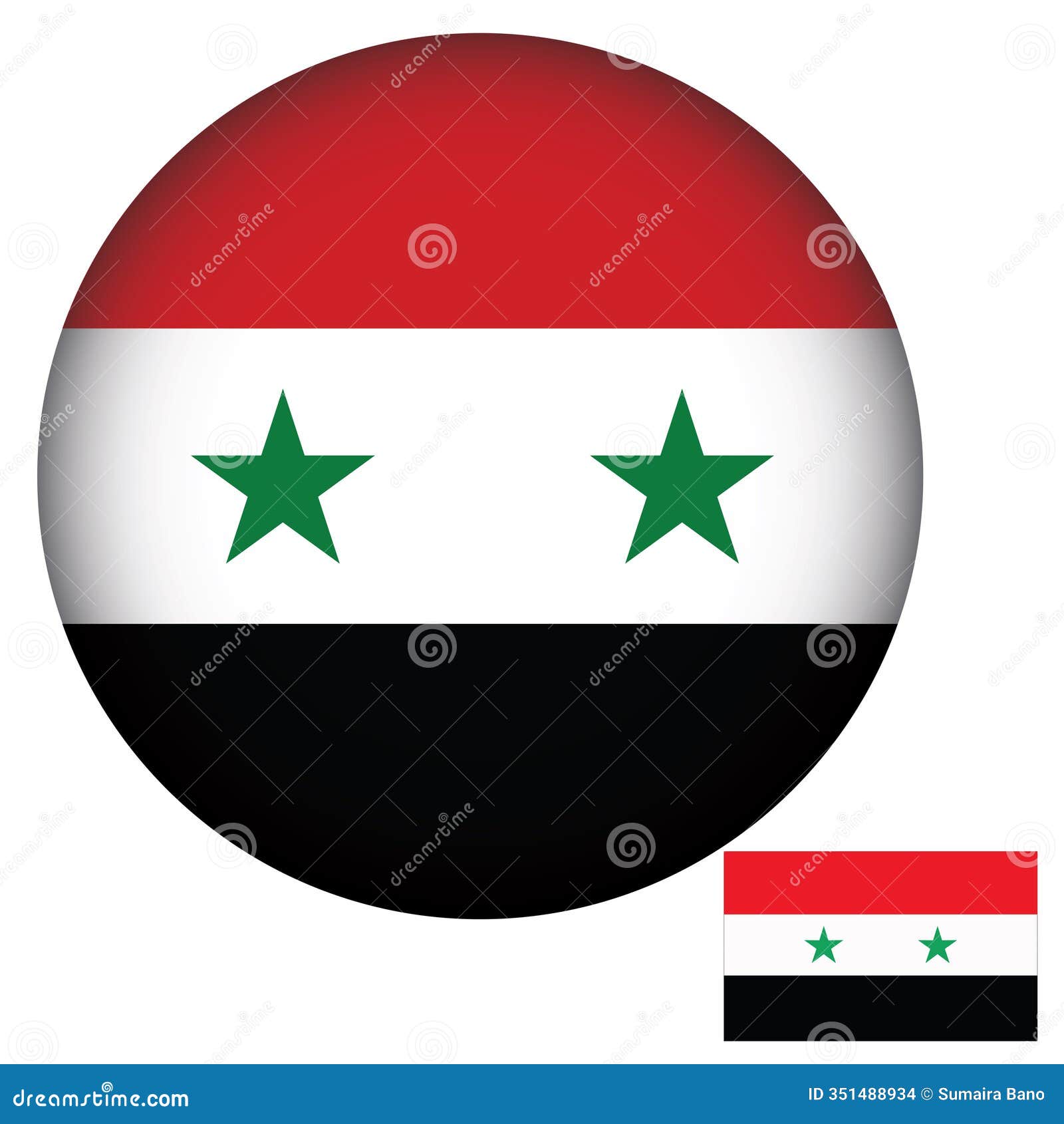 Syria Flag Round Shape stock vector. Illustration of sticker - 351488934