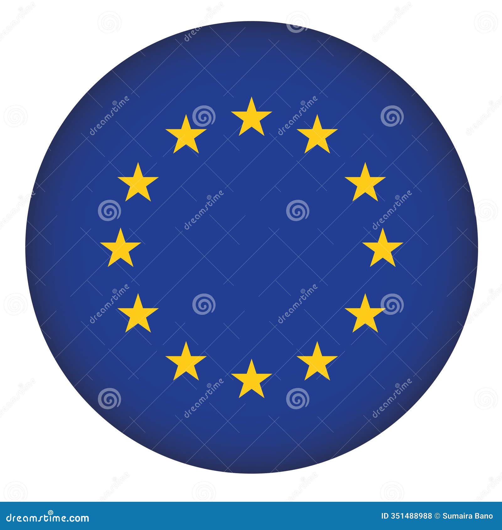 European Union Flag Round Shape Stock Vector - Illustration of ...