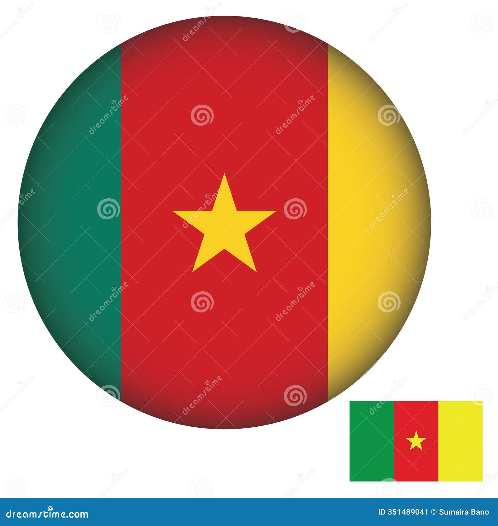 Cameroon Flag Round Shape stock vector. Illustration of patriotism ...