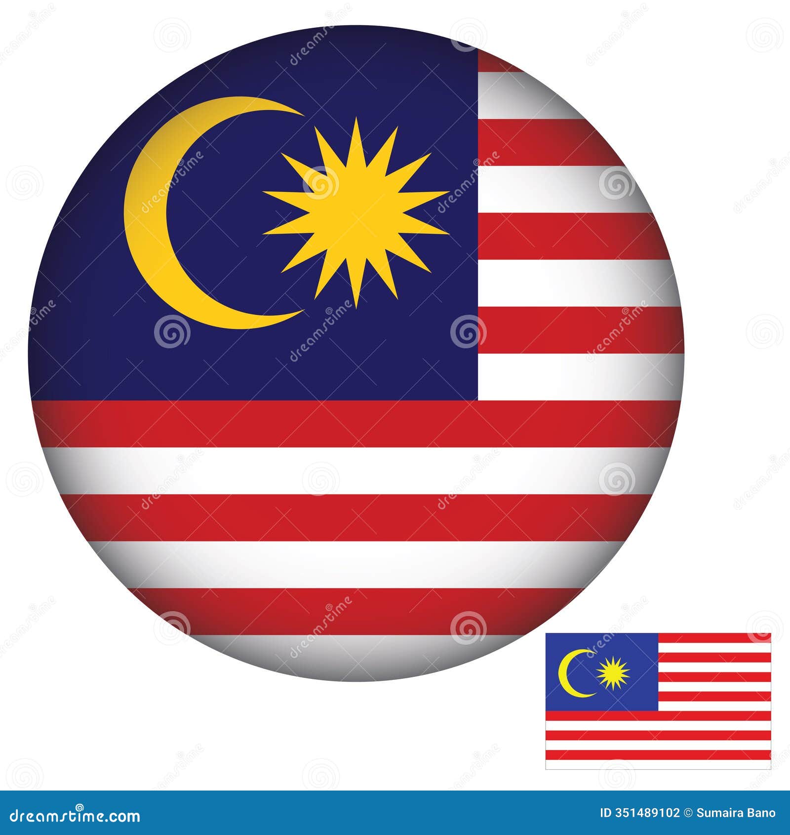 Malaysia Flag Round Shape stock vector. Illustration of national ...