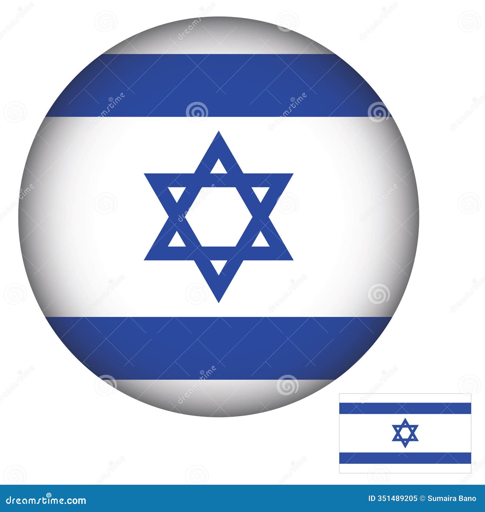 Israel Flag Round Shape stock vector. Illustration of symbol - 351489205
