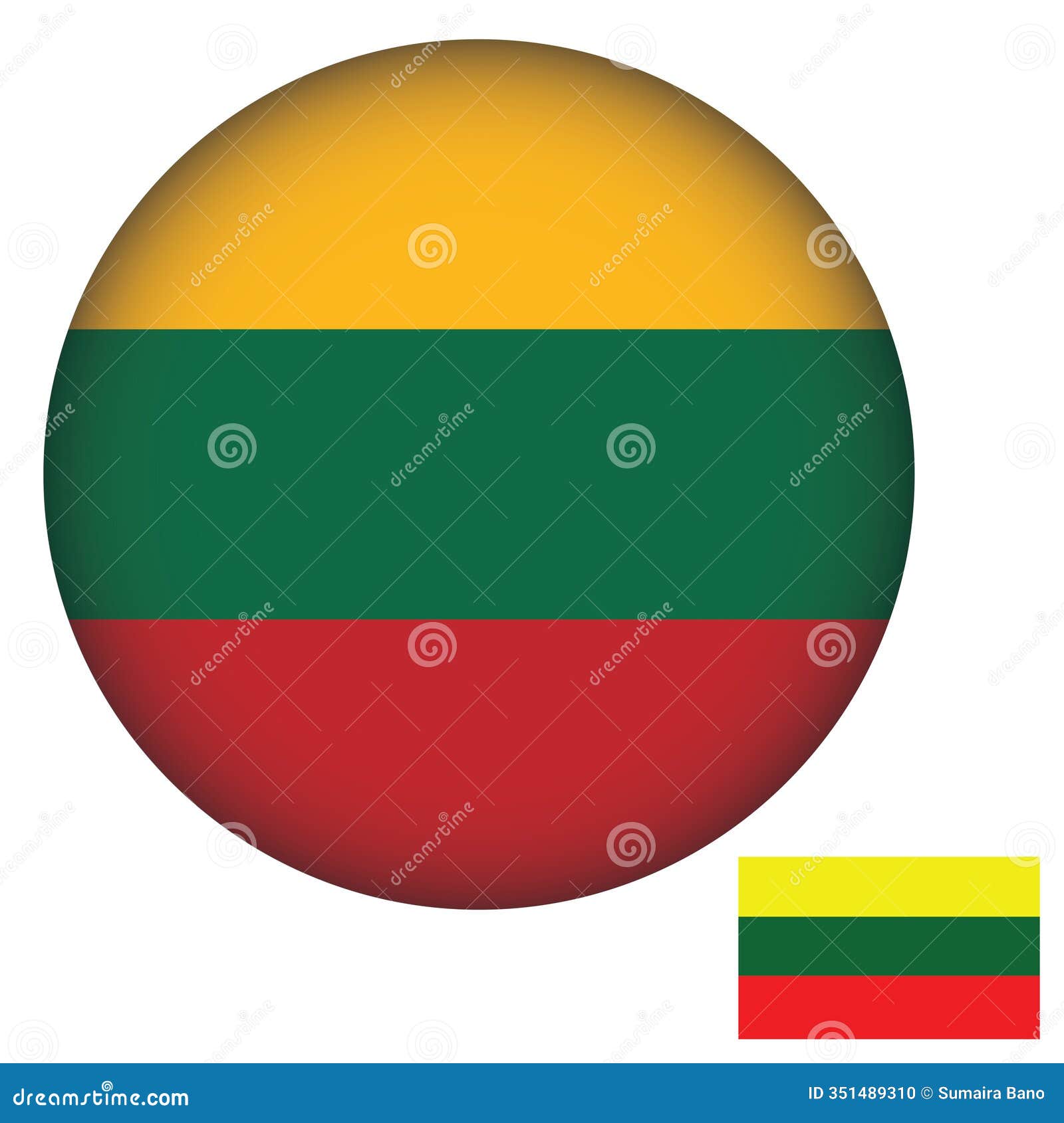 Lithuania Flag Round Shape stock vector. Illustration of autonomous ...