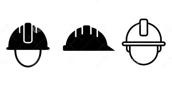 Safety Hard Hat Icon Set Vector Art Stock Illustration - Illustration ...