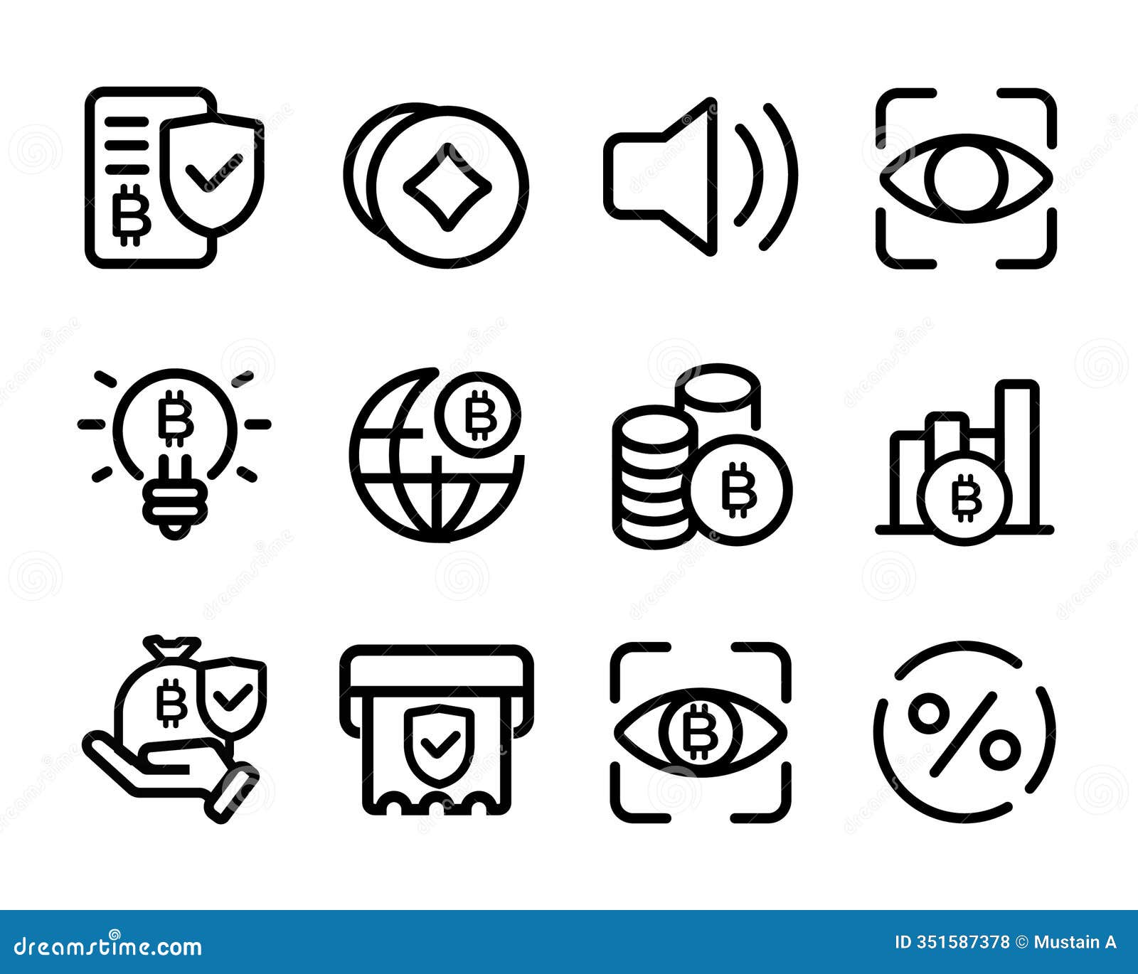 Cryptocurrency Icons and Symbols for Digital Assets Stock Illustration ...