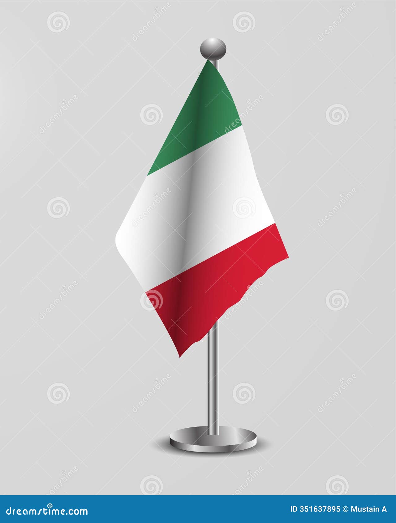 Italian National Flag on Stand. Stock Vector - Illustration of label ...
