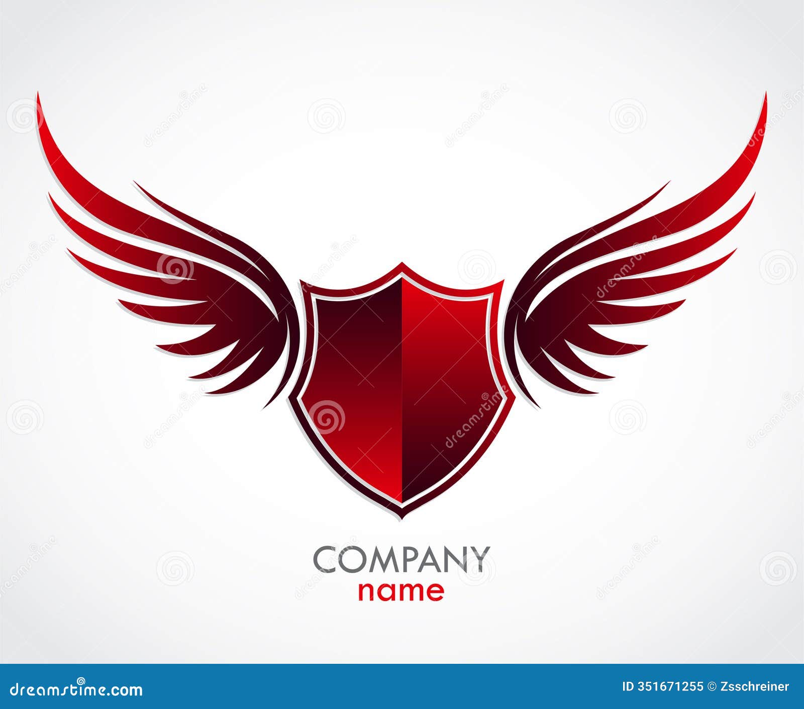Shield with Wings Beautiful Red Heraldry Logo Stock Vector ...