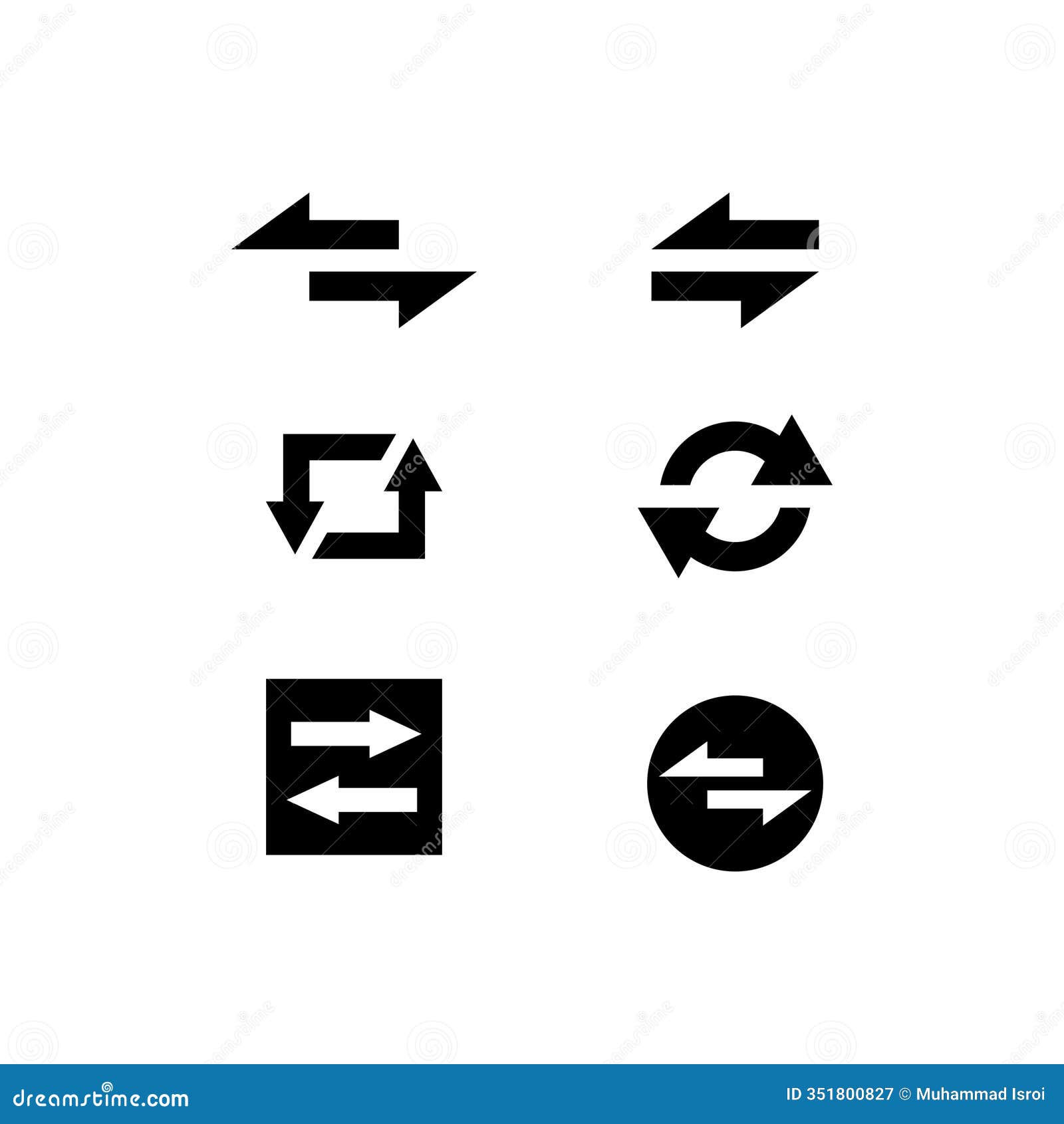 Swape Arrow Icon Set for App and Web Navigation Stock Illustration ...