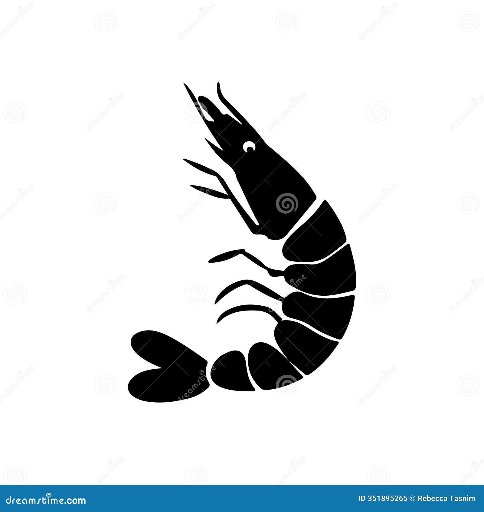 Shrimp Silhouette - Cut Out Vector Icon Stock Vector - Illustration of ...