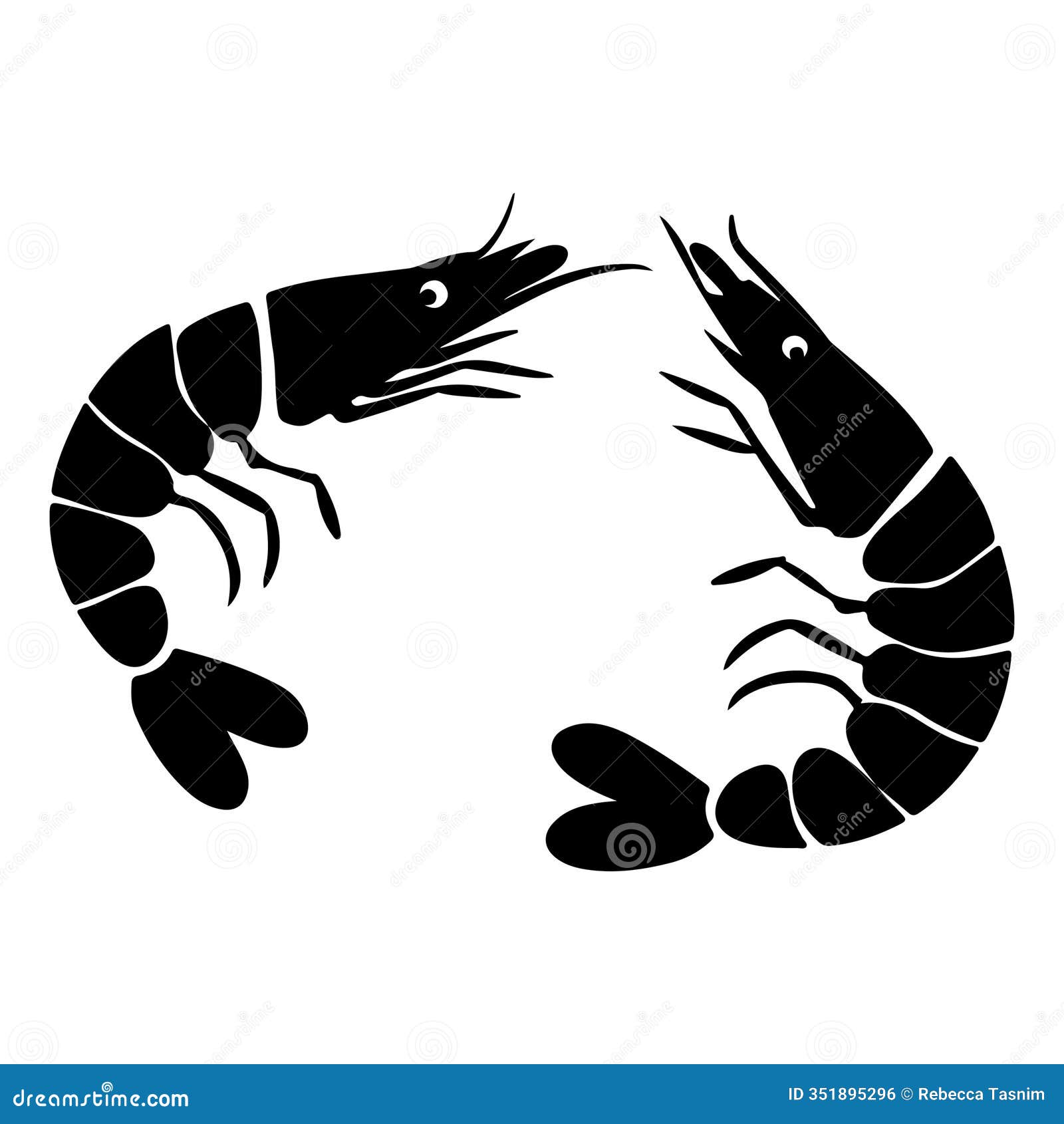 Set of Shrimp Silhouette Vector Illustration Stock Vector ...