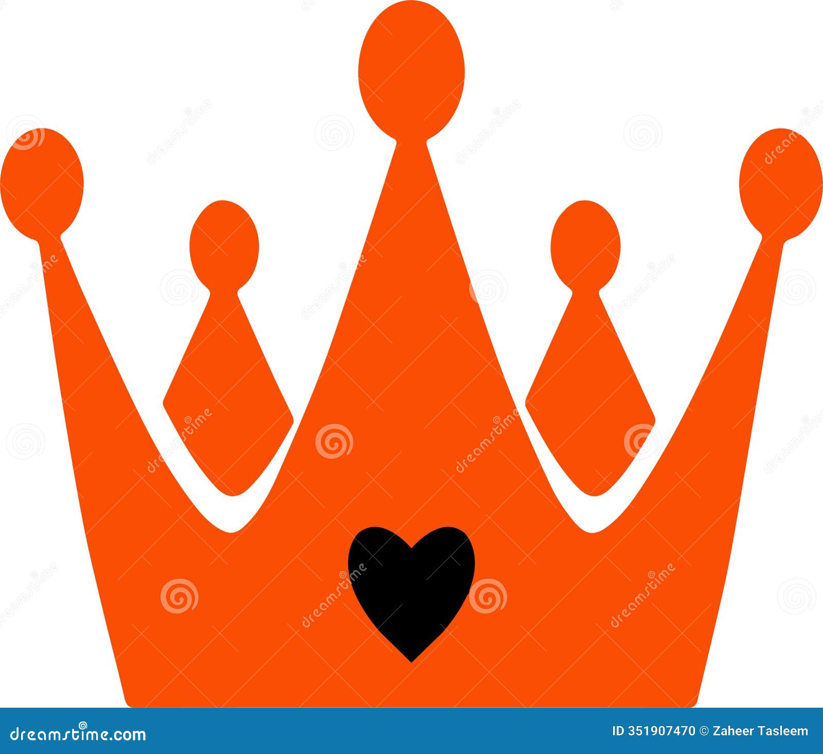 King Sign with Heart Icon Symbol Vector Illustration on White ...