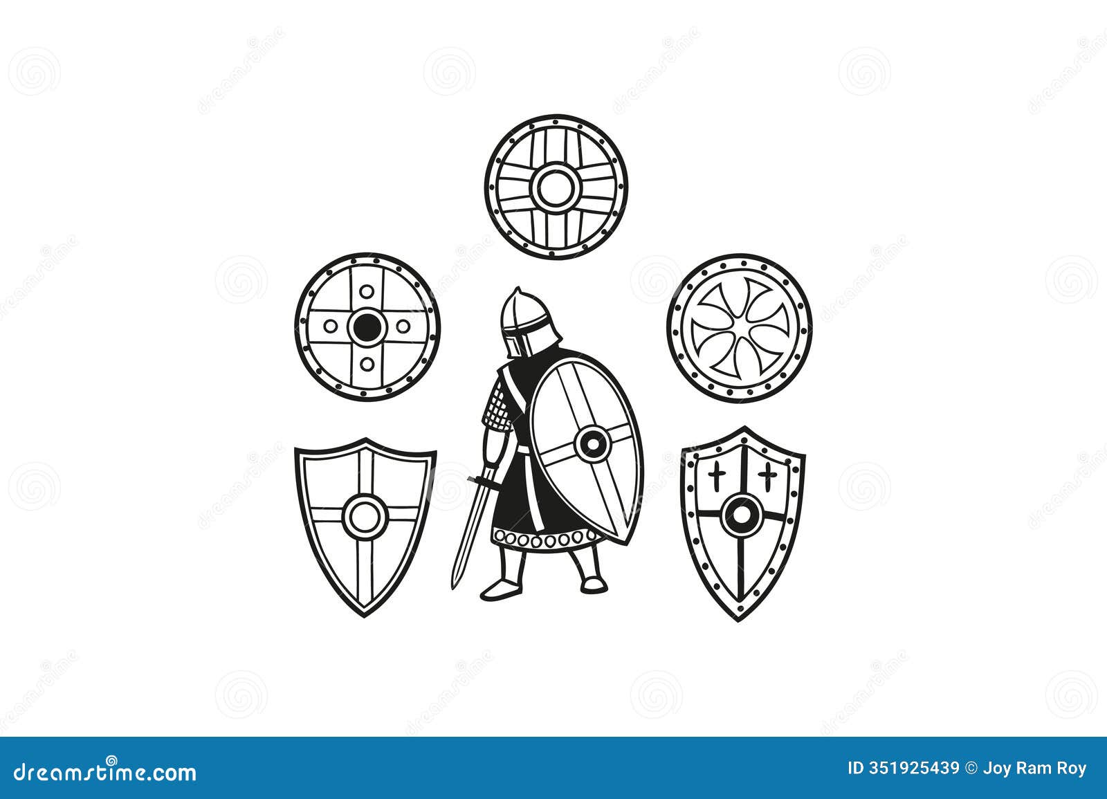 Shield Silhouette Vector Art Illustration Stock Illustration ...