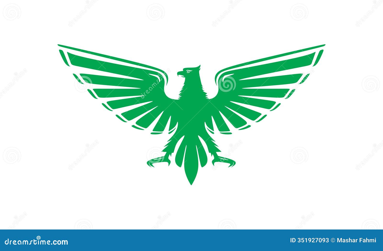 Green Garuda or Eagle Bird Logo Stock Illustration - Illustration of ...