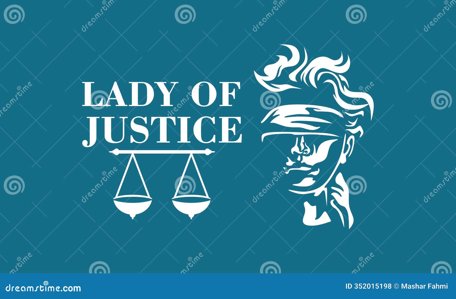Blind Lady Justice and Scales Logo Stock Illustration - Illustration of ...