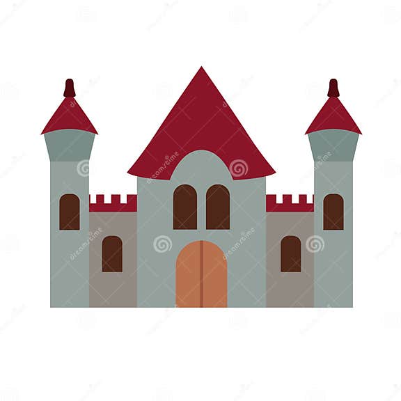 Medieval Castle Vector, Flat Design Illustration, Fort Clip Art, Stone ...