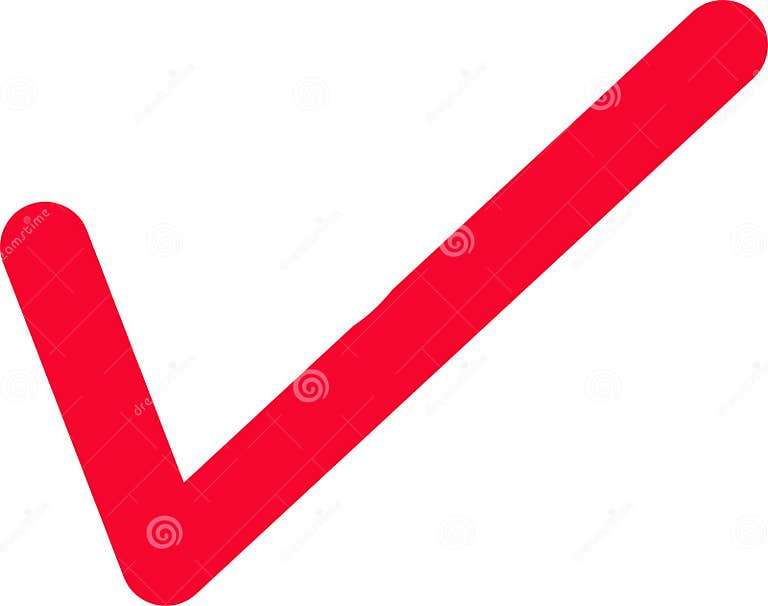Red Tick Check Mark Vector Icon for Checkbox Marker Symbol on White ...