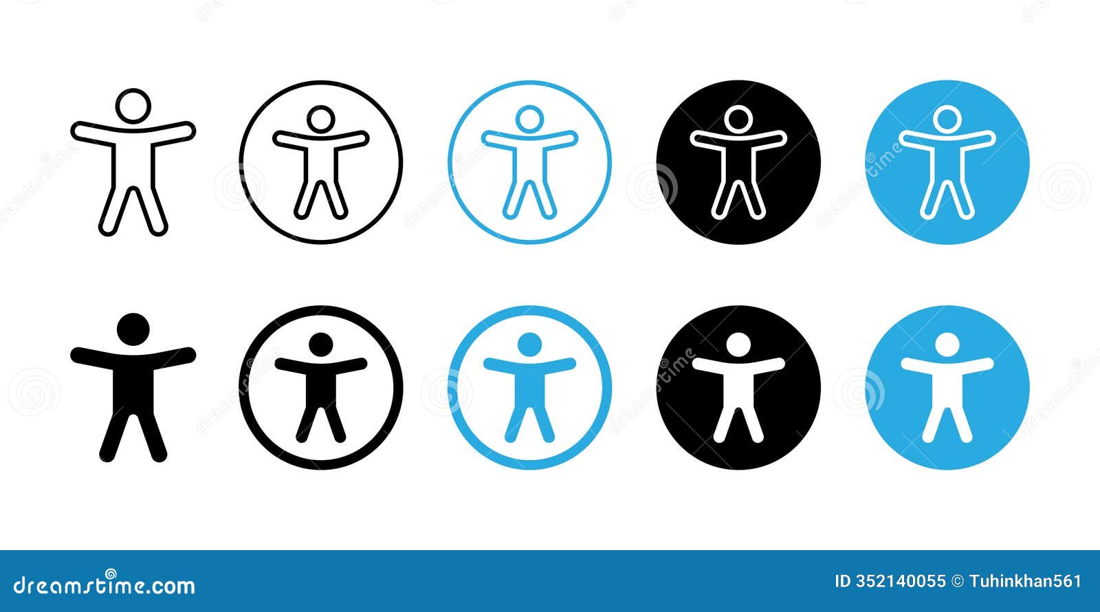 Accessibility Icon Set. Universal Access Vector Symbol. Blind ...