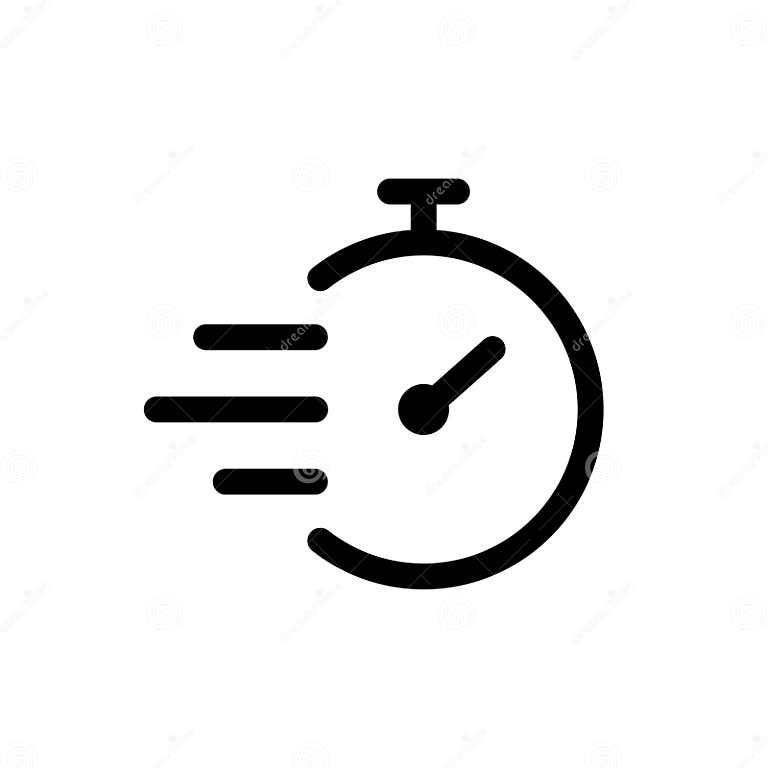 Quick Time Icon. Rapid Line Symbol. Countdown Timer Icon Stock ...