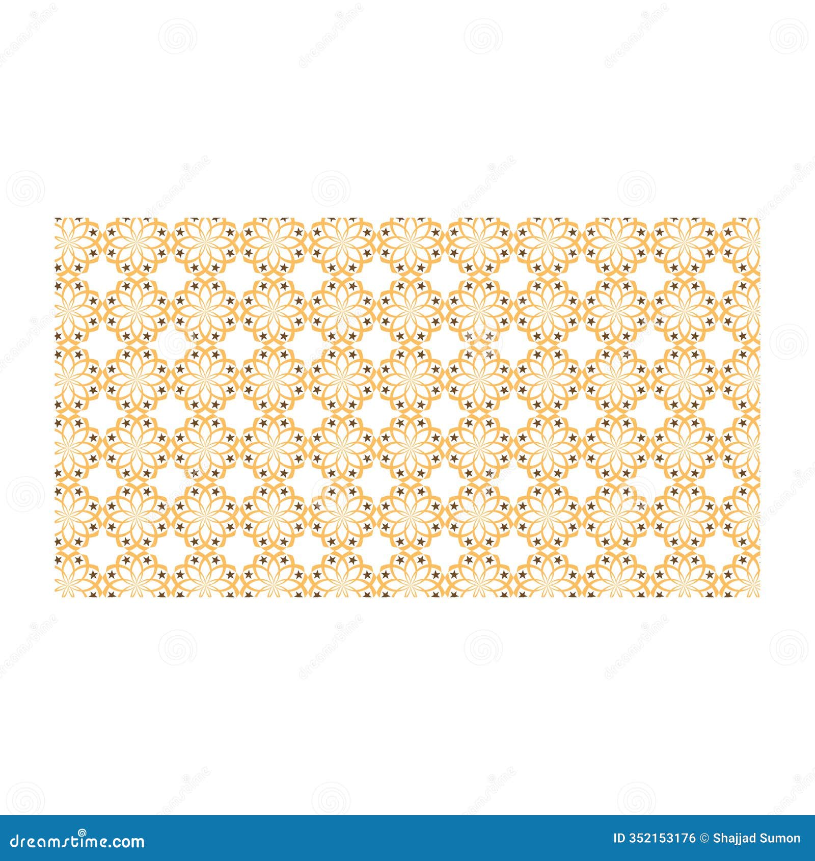 Golden Floral Intricate Circular Pattern Design Vector Art Illustration ...