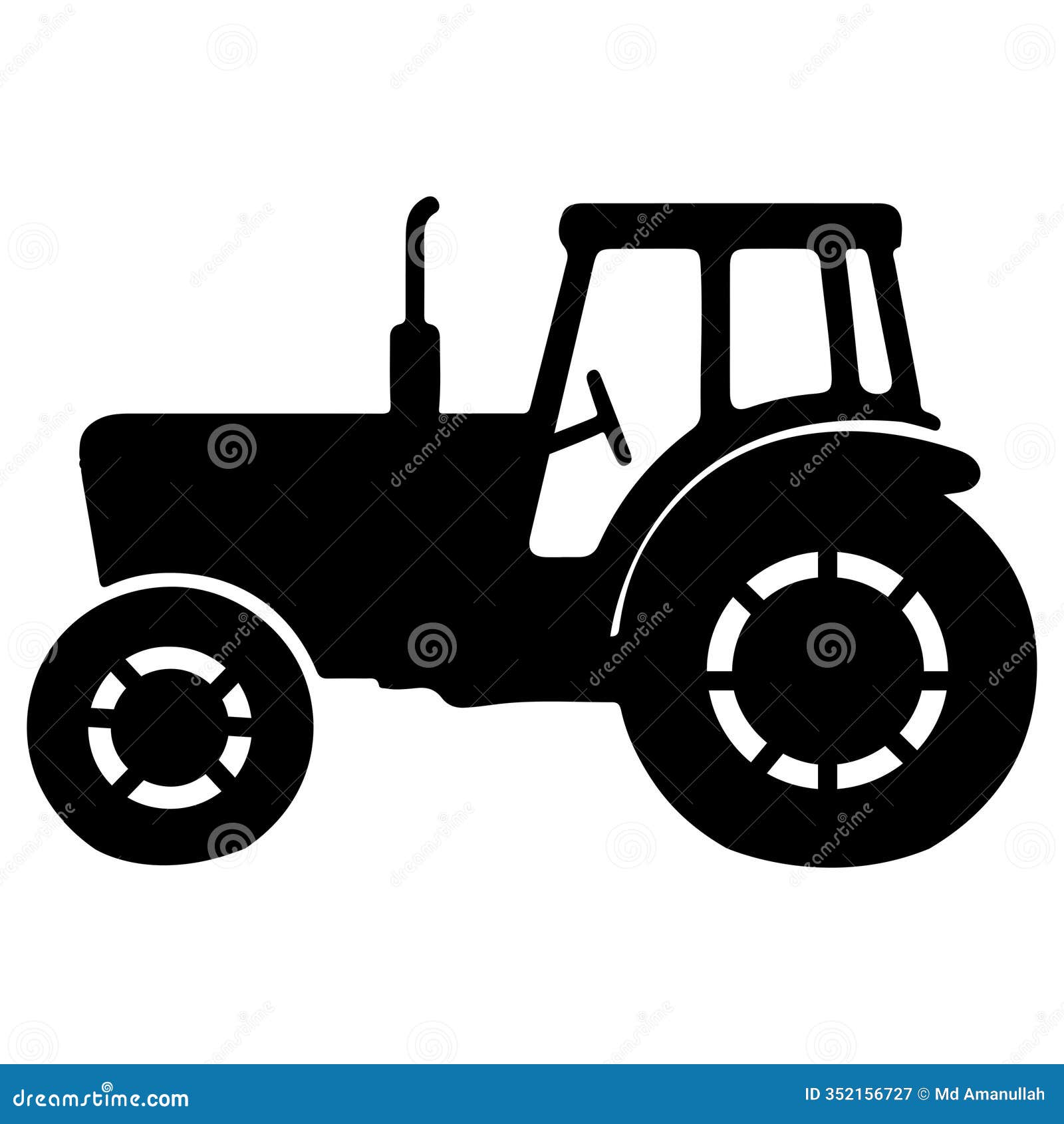 Detailed Tractor Silhouette for Print and Digital Stock Illustration ...