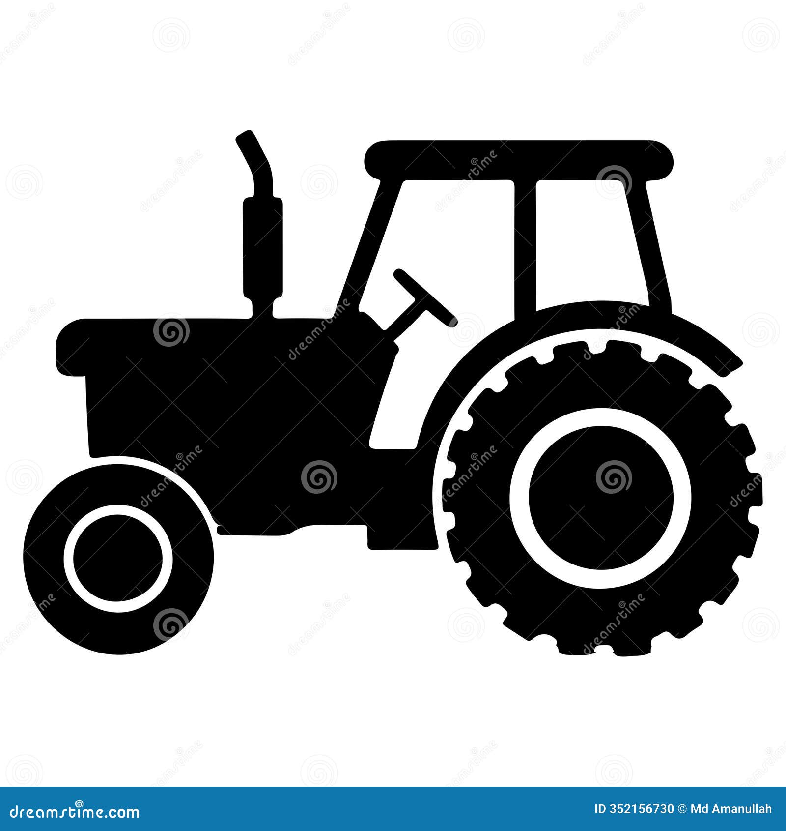 Minimalist Tractor Silhouette for Marketplaces Stock Illustration ...
