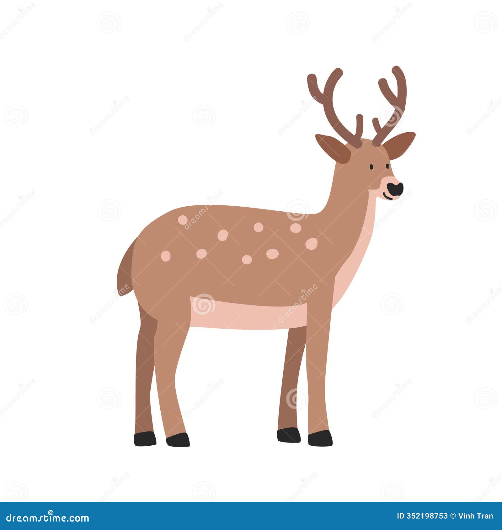 Axis Deer Cartoon Clipart. Chital Deer or Spotted Deer Vector ...