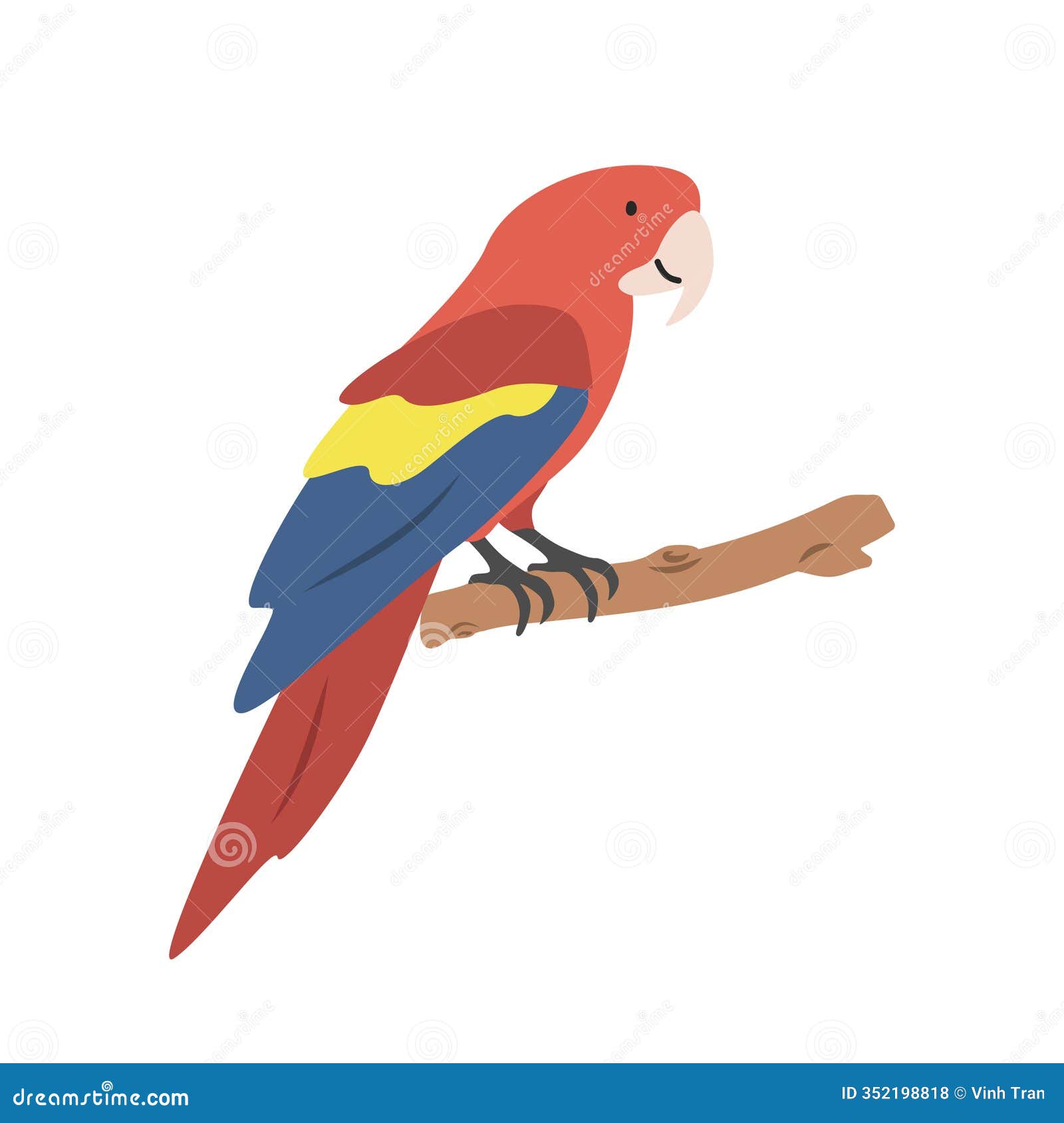 Scarlet Macaw Cartoon Clipart. Colorful Parrot Macaw Vector ...