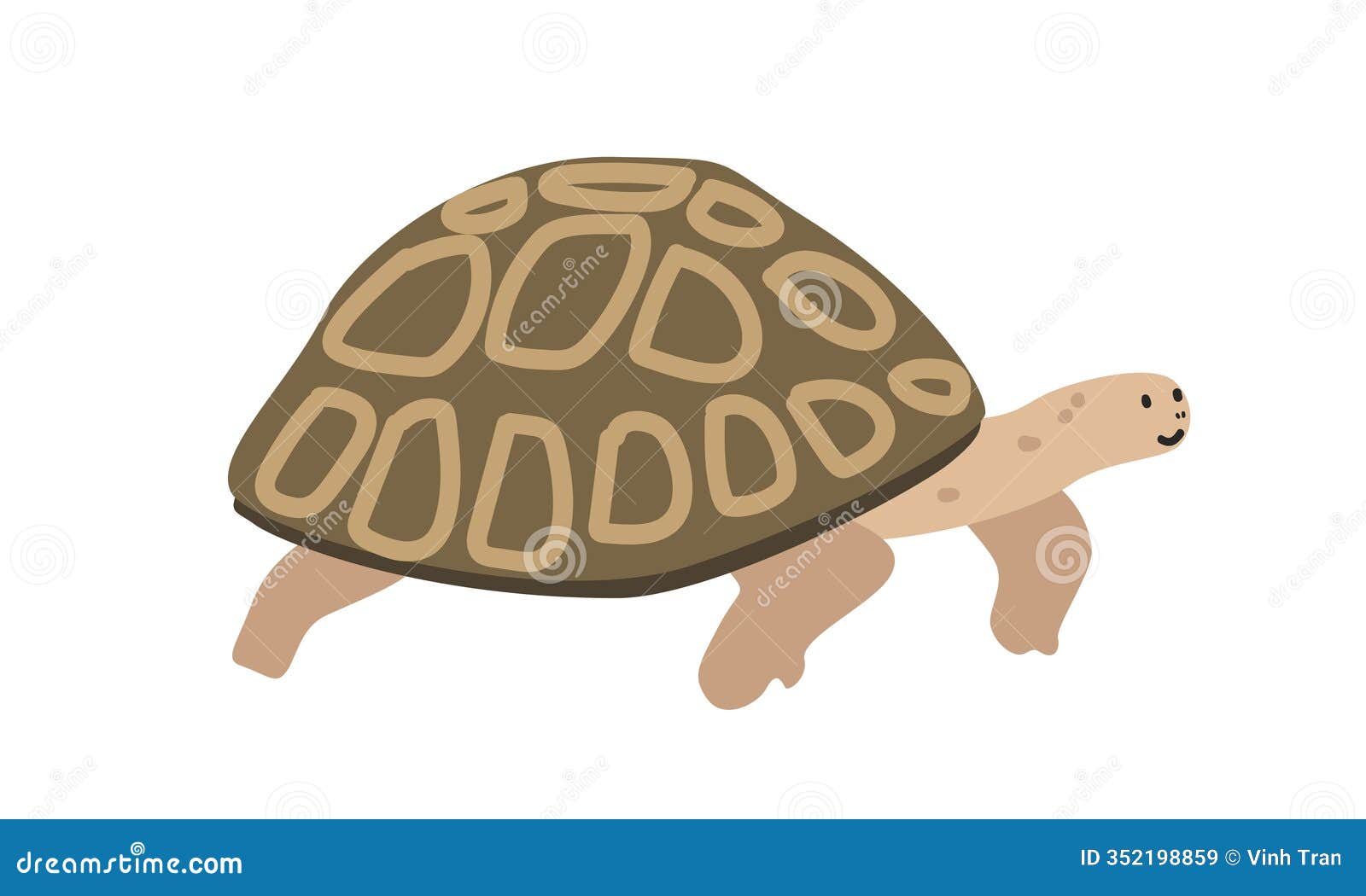 Tortoise Cartoon Clipart. Tortoise Vector Illustration In Flat Style ...
