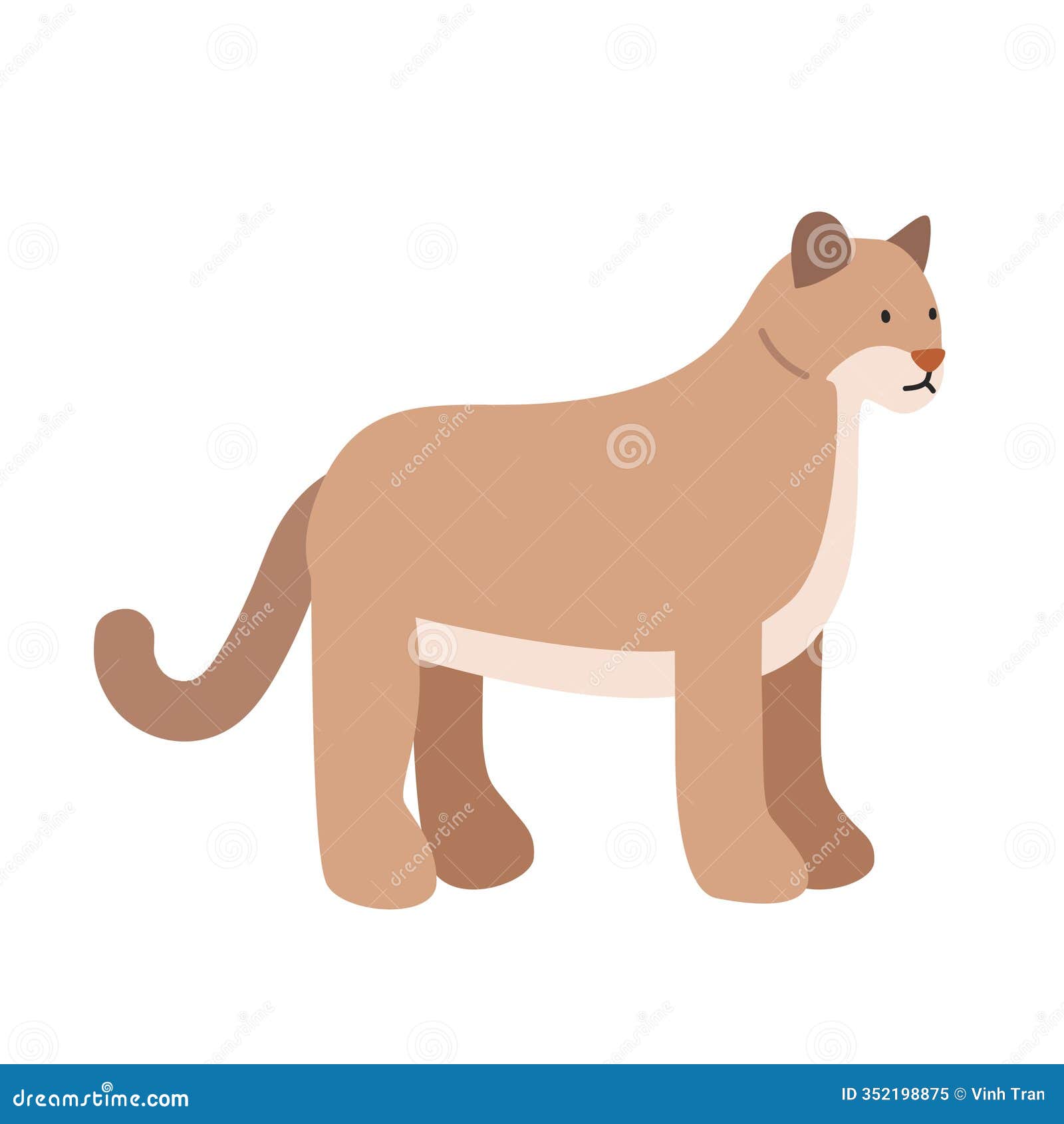 Cougar Cartoon Clipart. Panther or Moutain Lion or Puma Vector ...