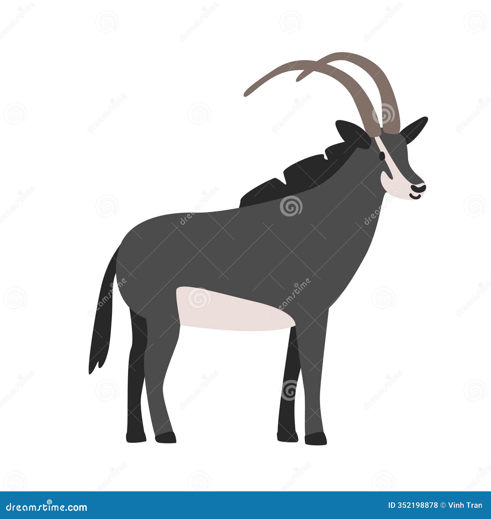 Sable Antelope Cartoon Clipart. Sable Antelope Vector Illustration in ...