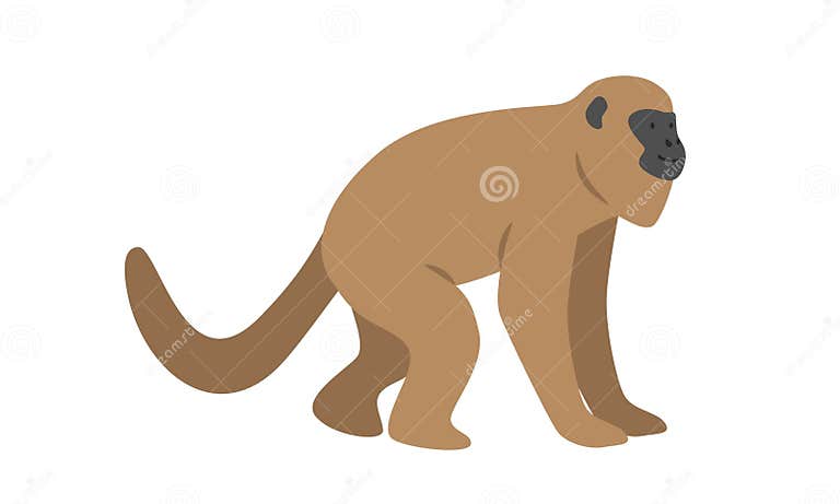 Howler Monkey Cartoon Clipart. Brown Howler Vector Illustration in Flat ...