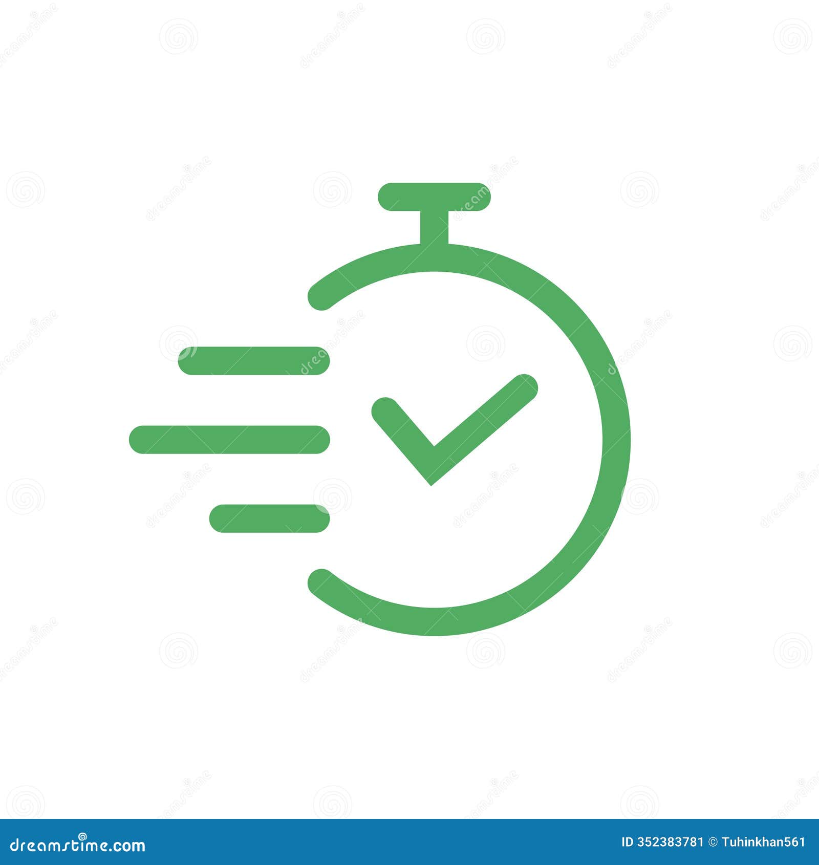 Time Icon. Fast Time Vector Icon. Outline Clock Icon on a White ...