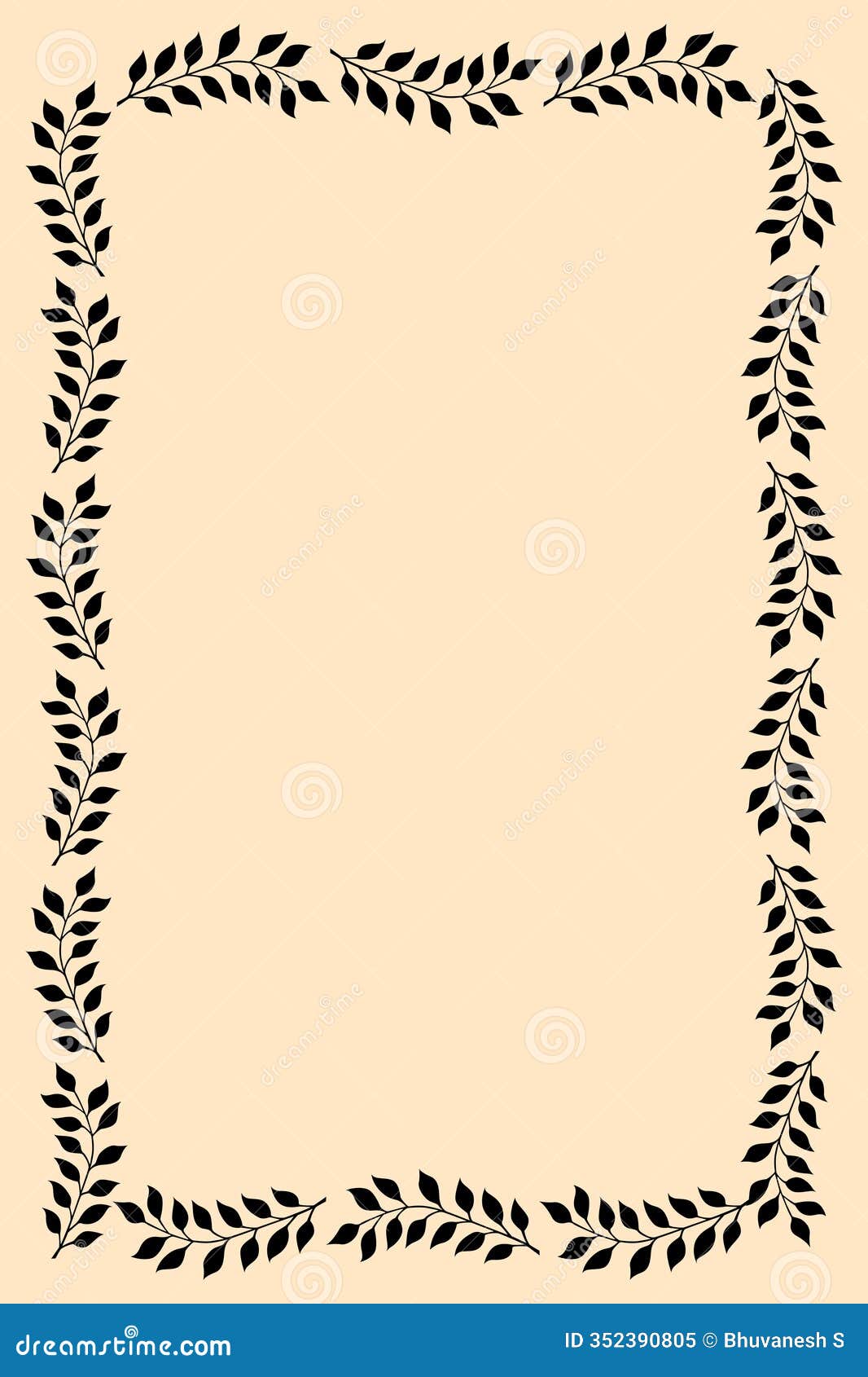 Ancient Type Border Design Concept of Floral Art Isolated on Light ...