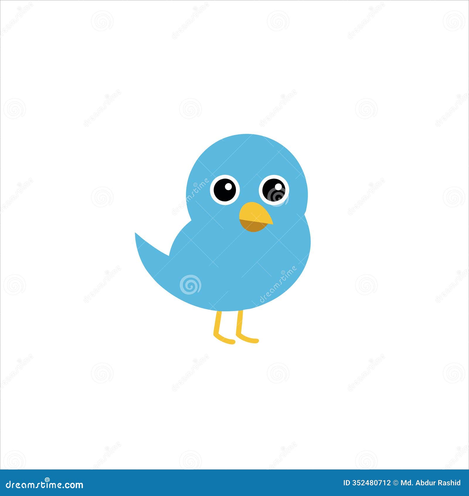 Cartoon Style Chirping Bird Illustration on White Stock Illustration ...