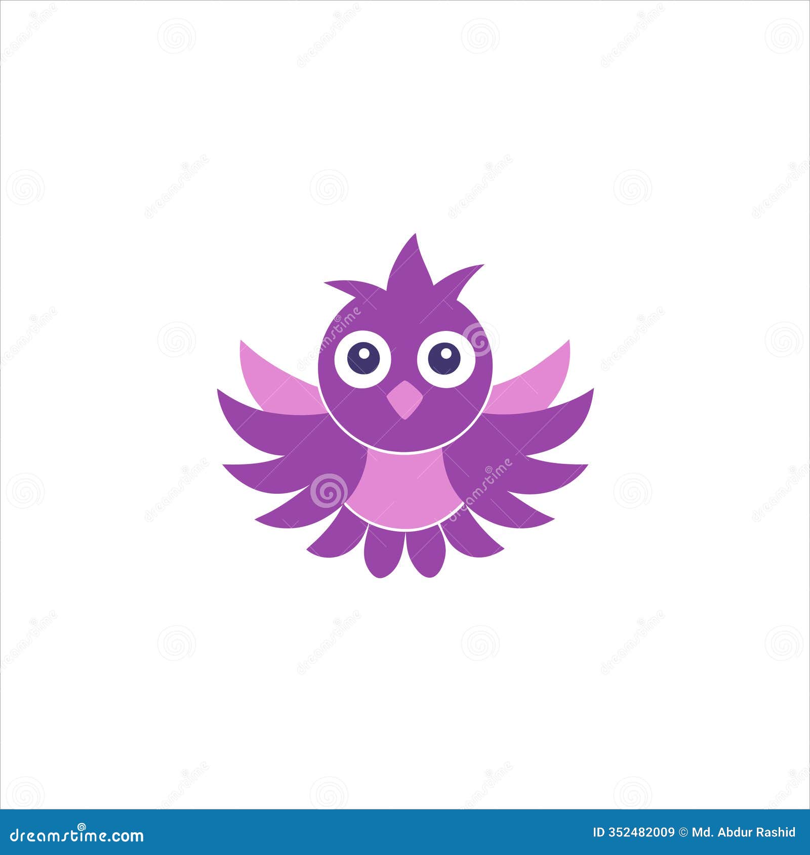 Playful Feathered Friend Vector Art on White Background Stock Vector ...