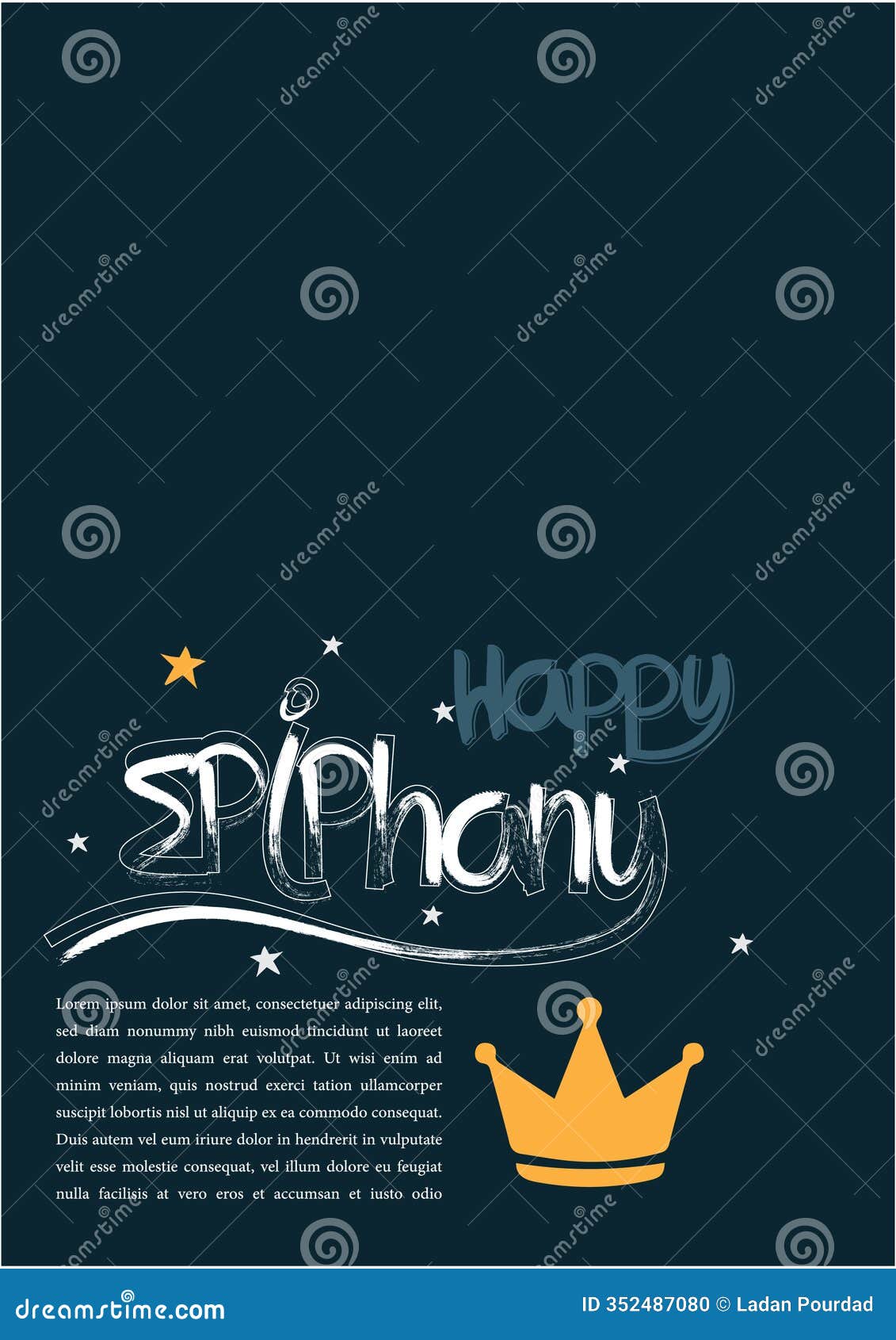 Epiphany Day Typography on a Navy Blue Background with a Golden Crown ...