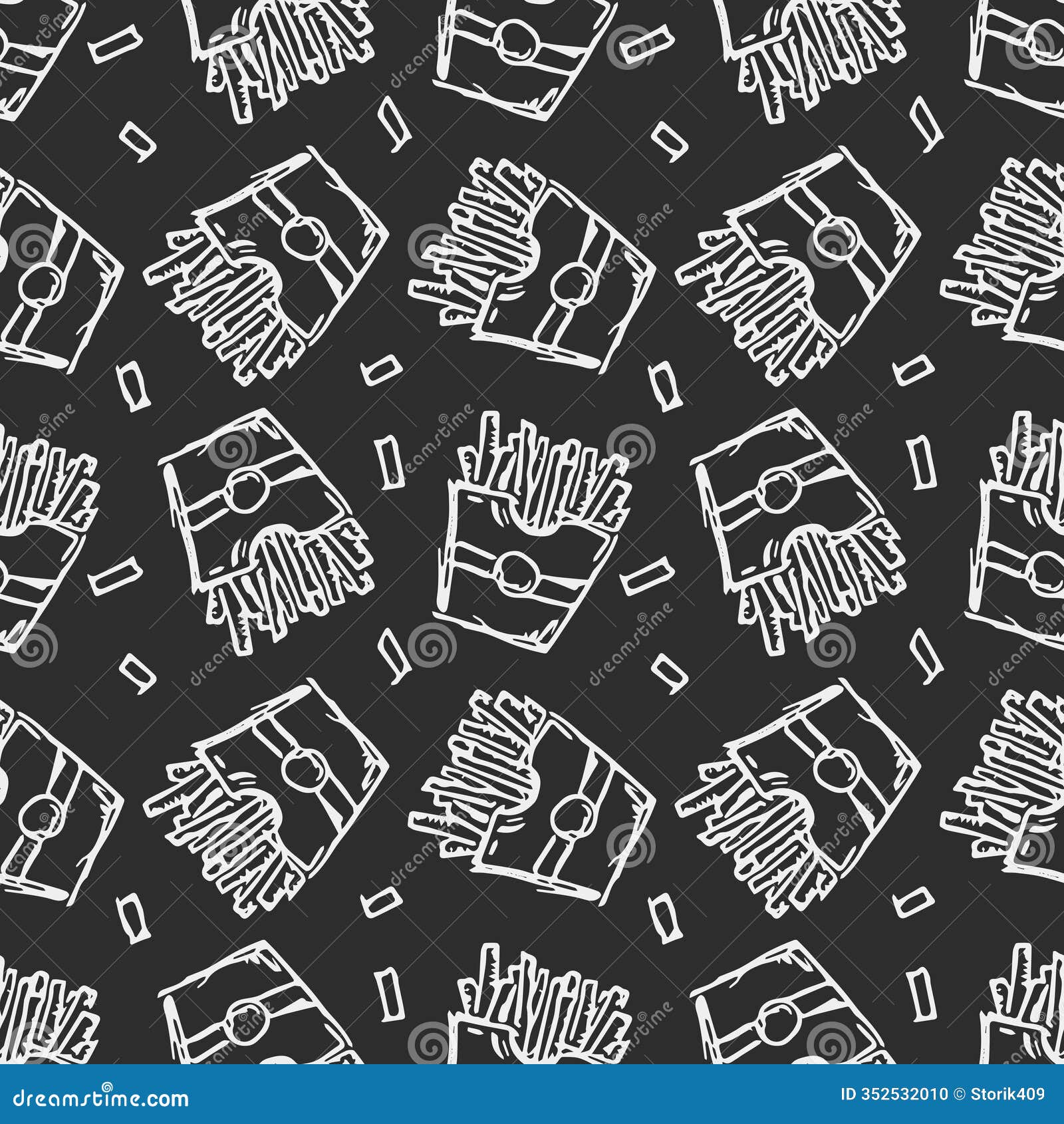 Seamless Fast Food Pattern. Fast Food Background Stock Illustration ...