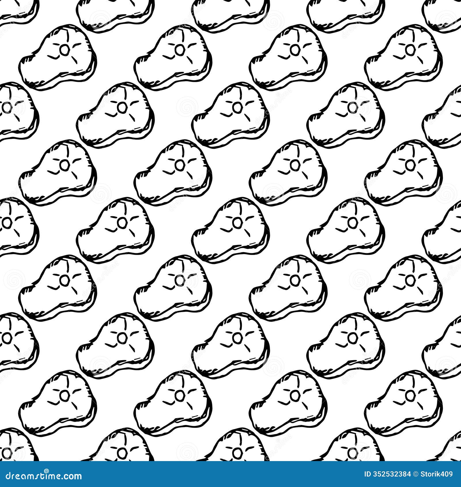 Seamless Steak Pattern. Drawn Meat Background Stock Illustration ...