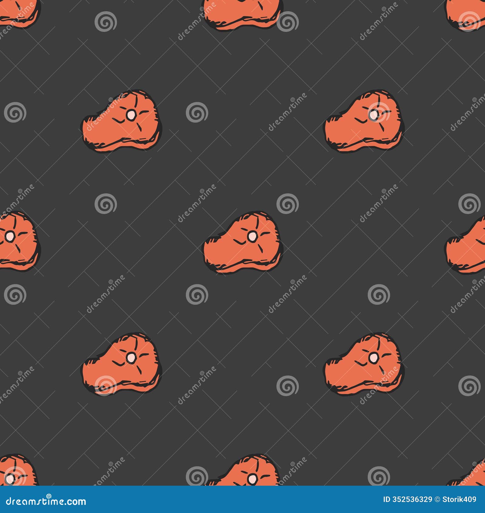 Seamless Steak Pattern. Drawn Meat Background Stock Illustration ...