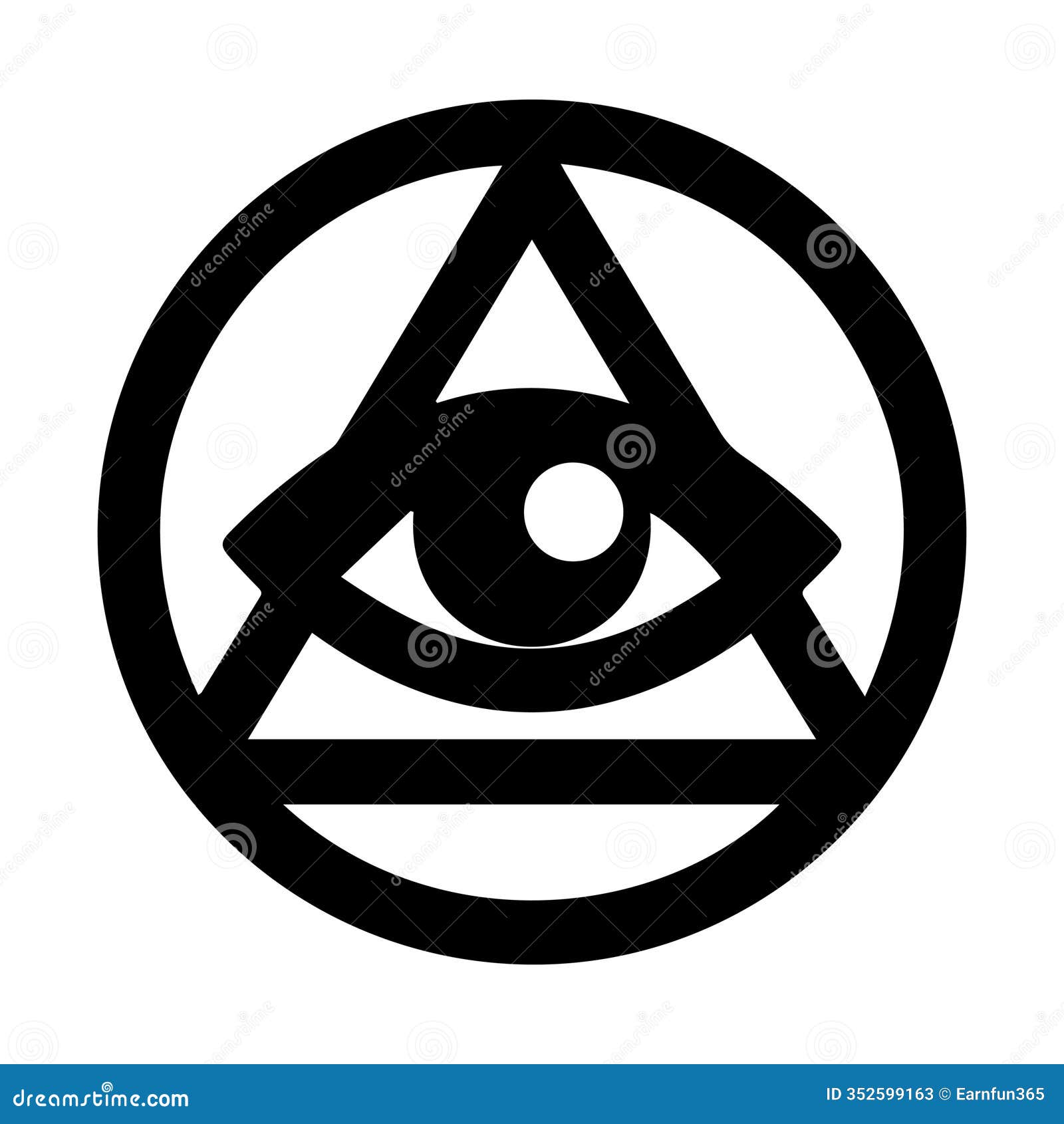 A Sleek Vector Silhouette Logo Featuring an Eye within a Triangle Stock ...