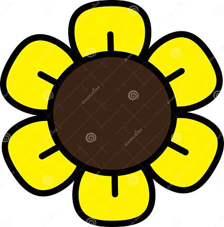 Yellow Sunflower Icon stock illustration. Illustration of sunflower ...