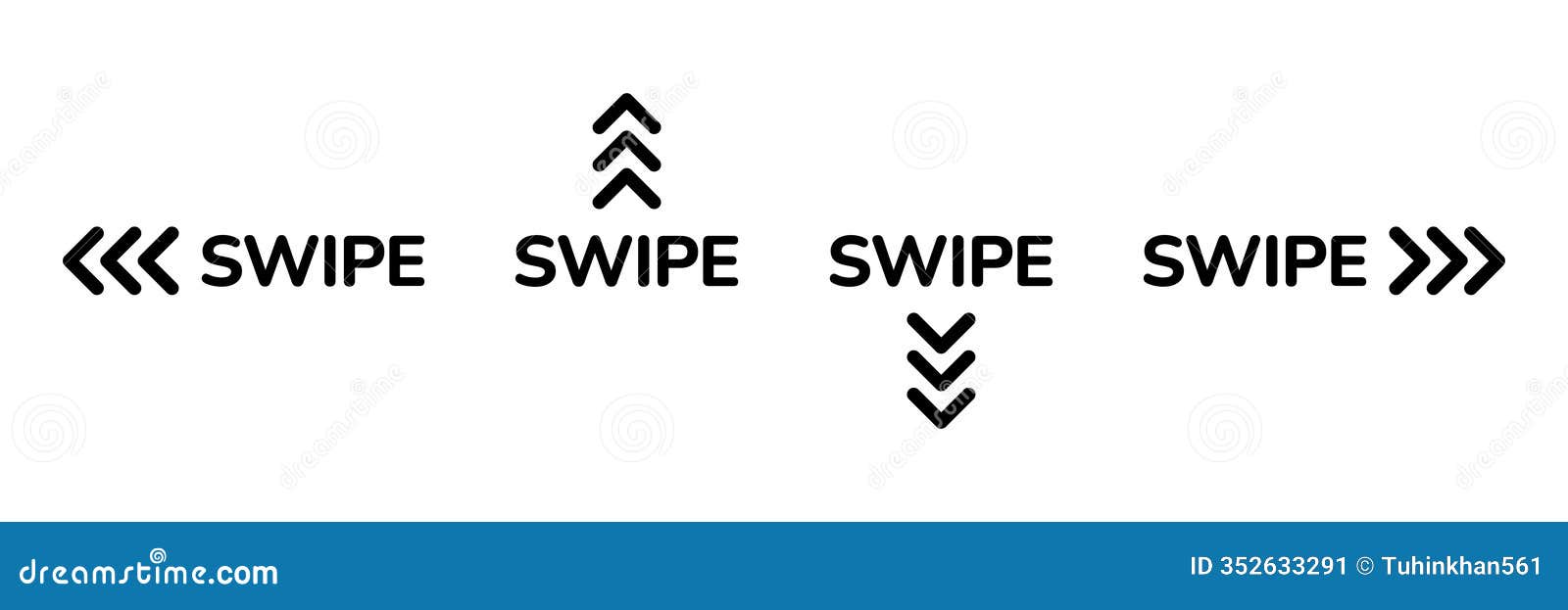 Swipe Icon Set. Swipe Button Symbols. Scrolling Slide Icons. Vector ...