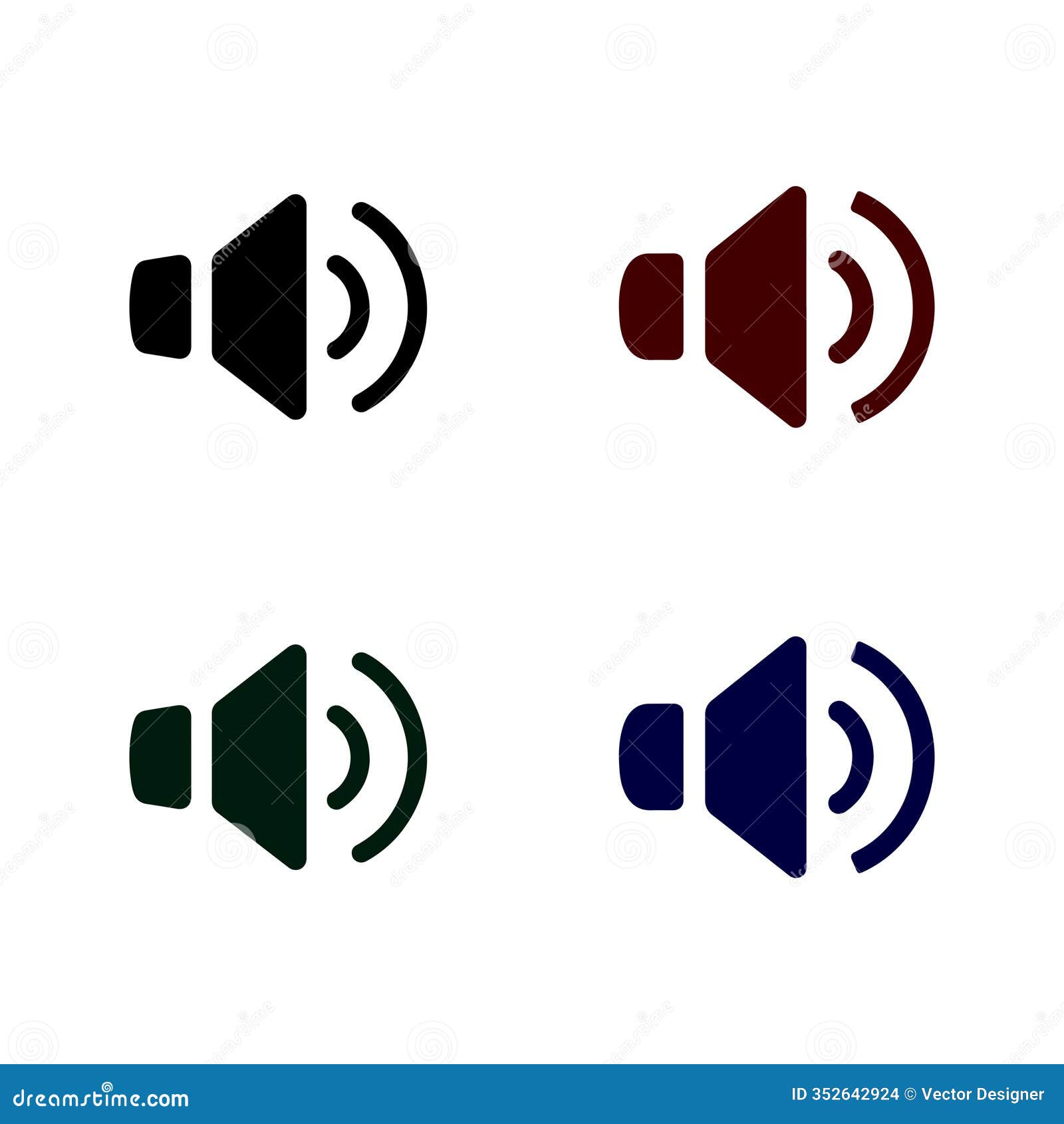 Speaker Vector Icons Set. Speaker Sign Volume Symbol. Sound 01 Stock ...