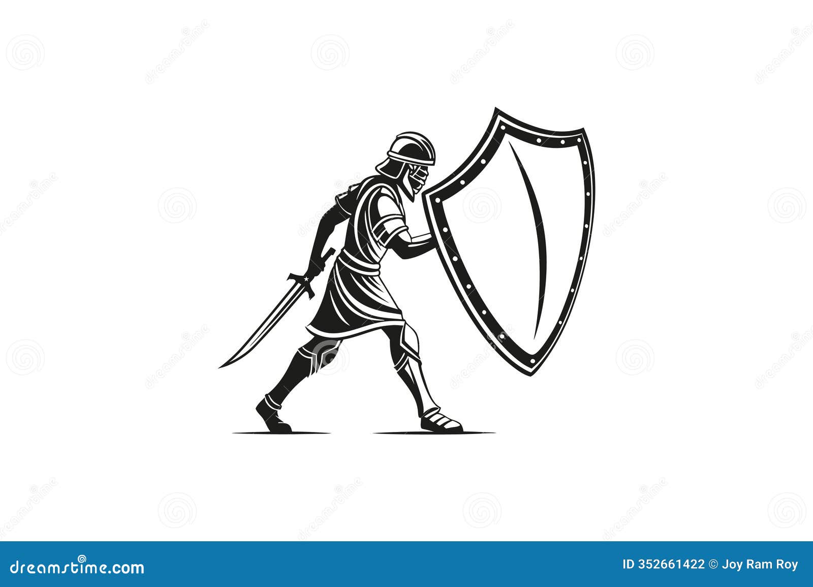 Shield Logo Style Silhouette Vector Art Illustration Stock Illustration ...