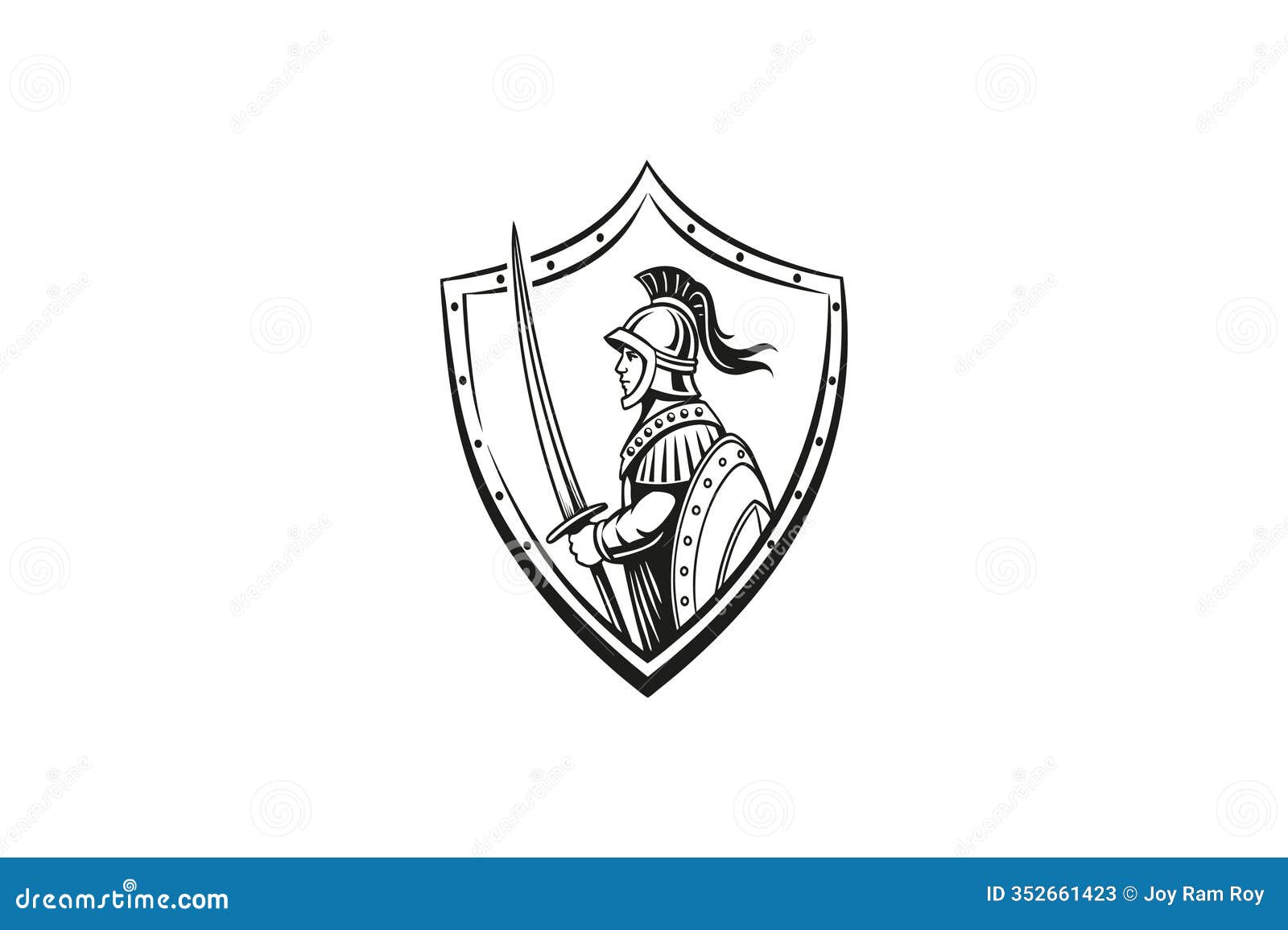Shield Logo Style Silhouette Vector Art Illustration Stock Illustration ...