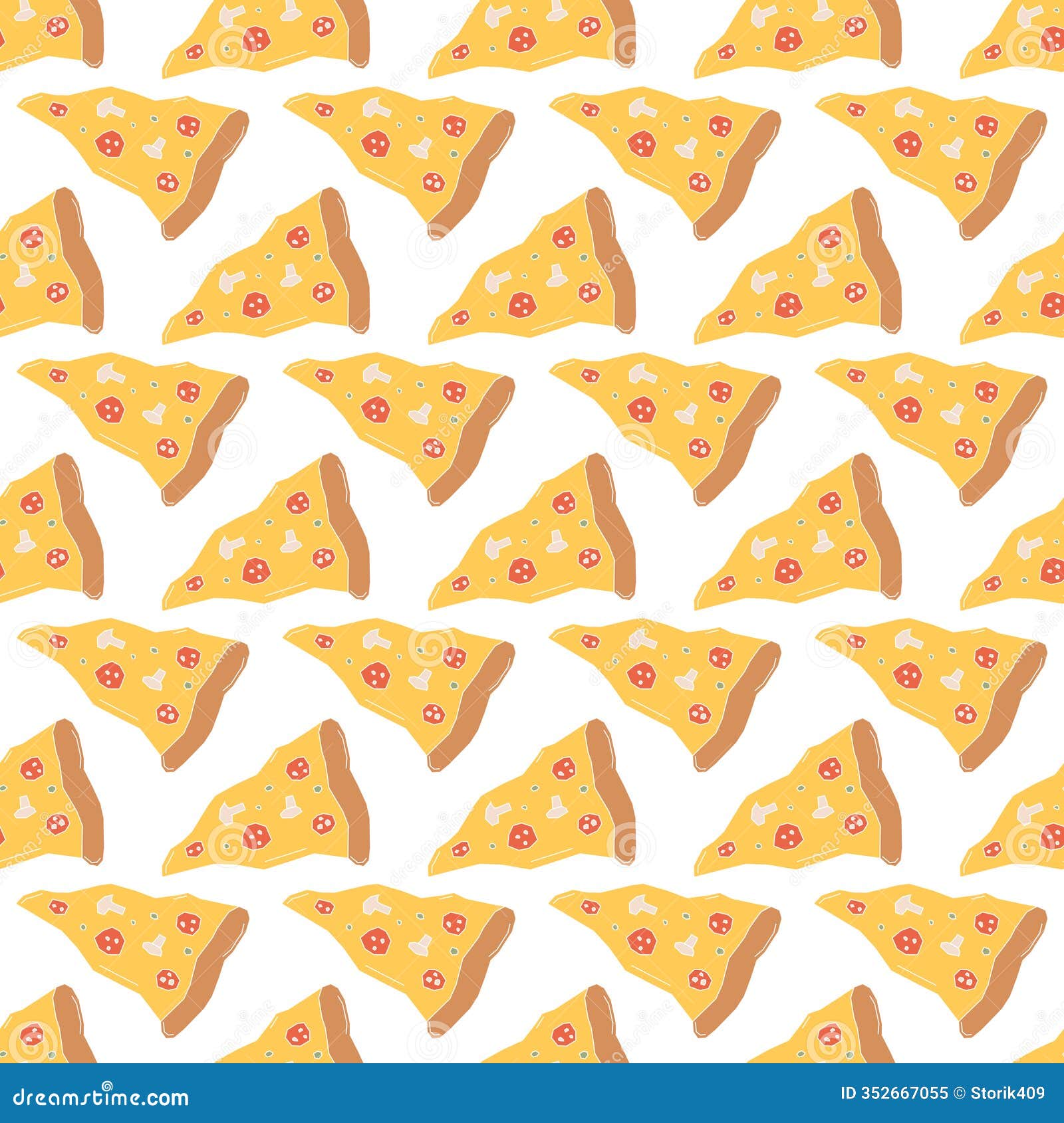 Seamless Pizza Pattern. Doodle Pizza Background. Fast Food Pattern ...