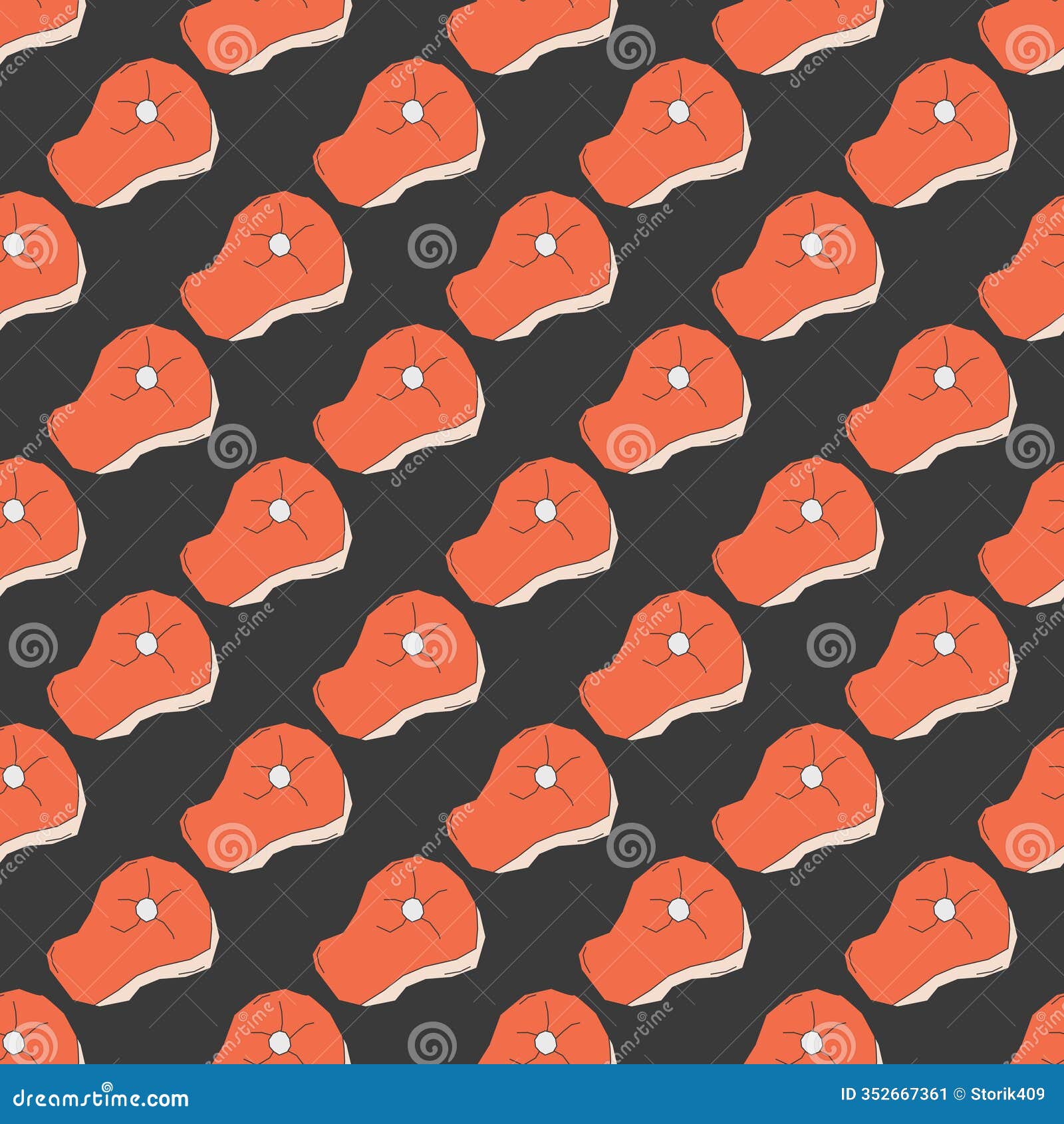 Seamless Steak Pattern. Drawn Meat Background Stock Vector ...