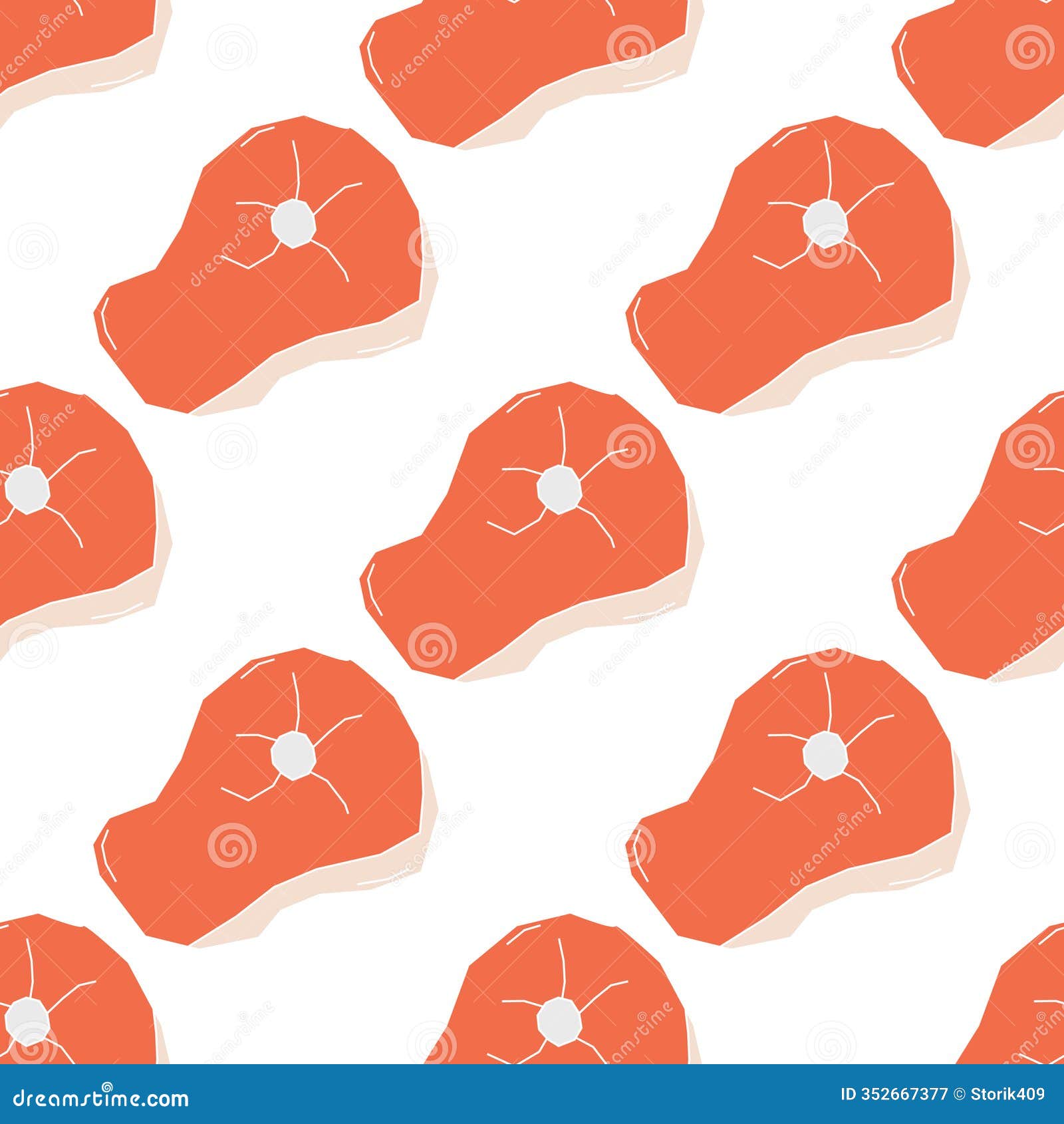 Seamless Steak Pattern. Drawn Meat Background Stock Vector ...
