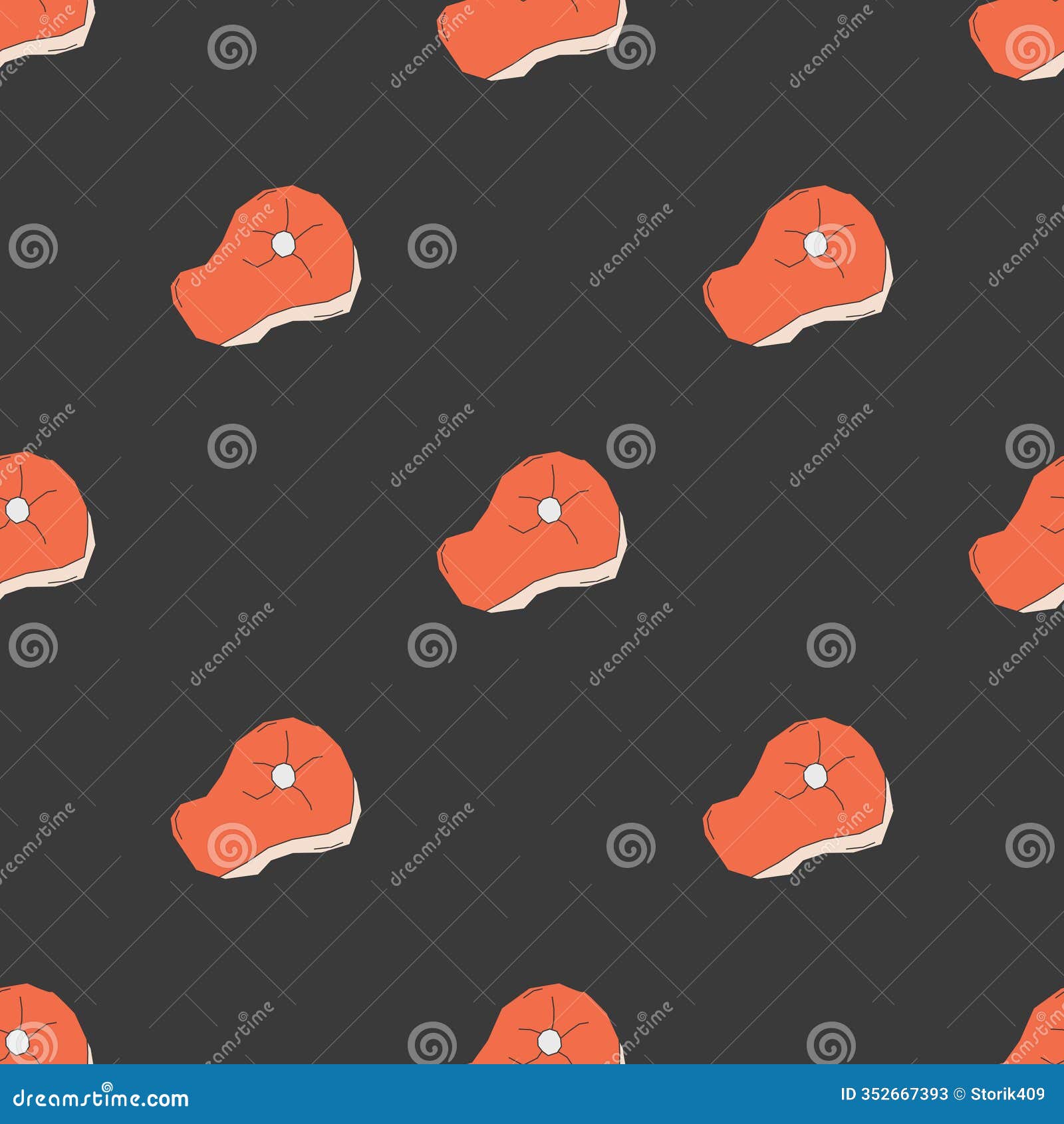 Seamless Steak Pattern. Drawn Meat Background Stock Vector ...